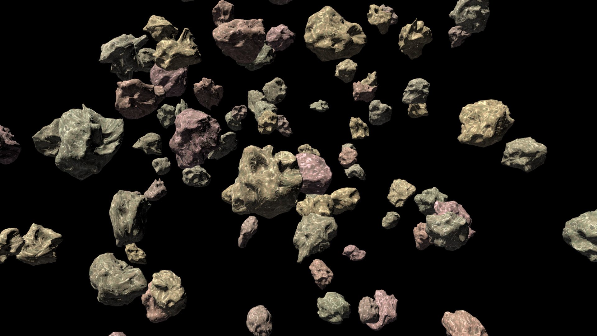 Asteroid Field (100 x medium-Poly) - Download Free 3D model by Sereib ...