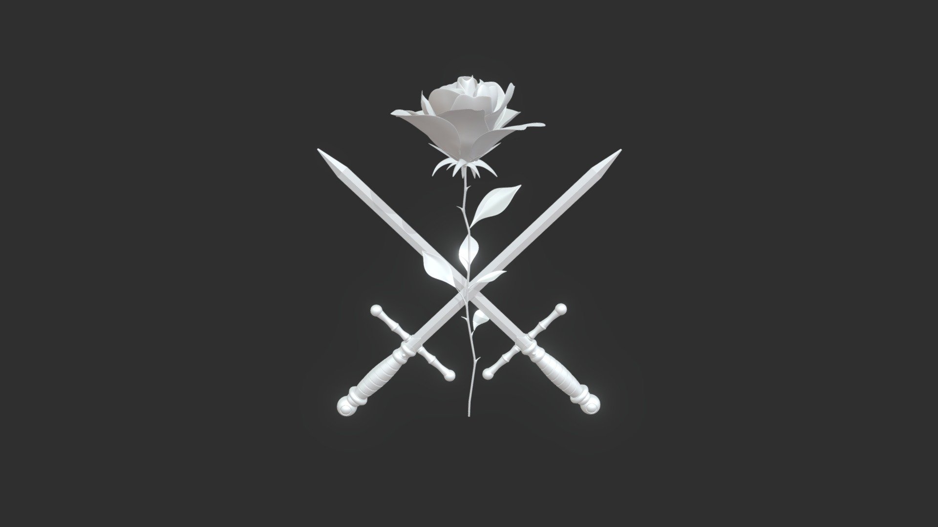 Swords and rose - 3D model by florenst [2dd054e] - Sketchfab