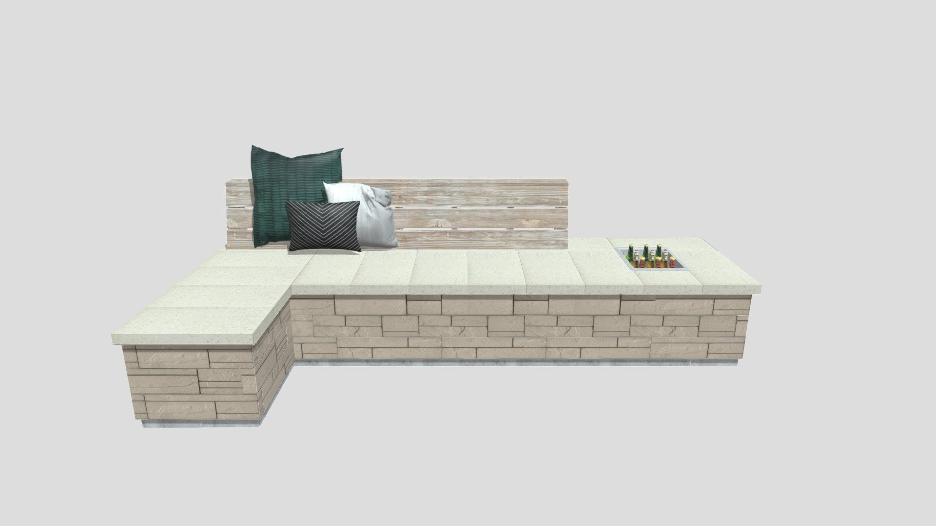 Techo-Bloc Iconic Bench B - Download Free 3D model by ZechSmith ...