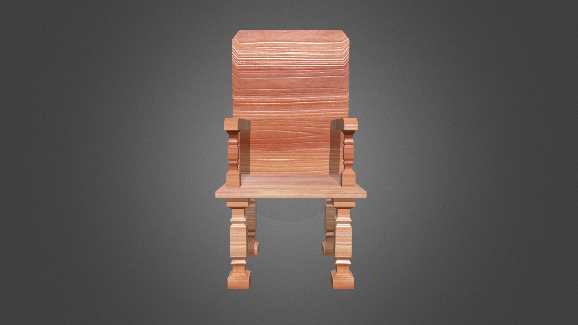 Wooden Chair - 3D model by Jessica Fletcher (@dalinara) [2debb8a ...