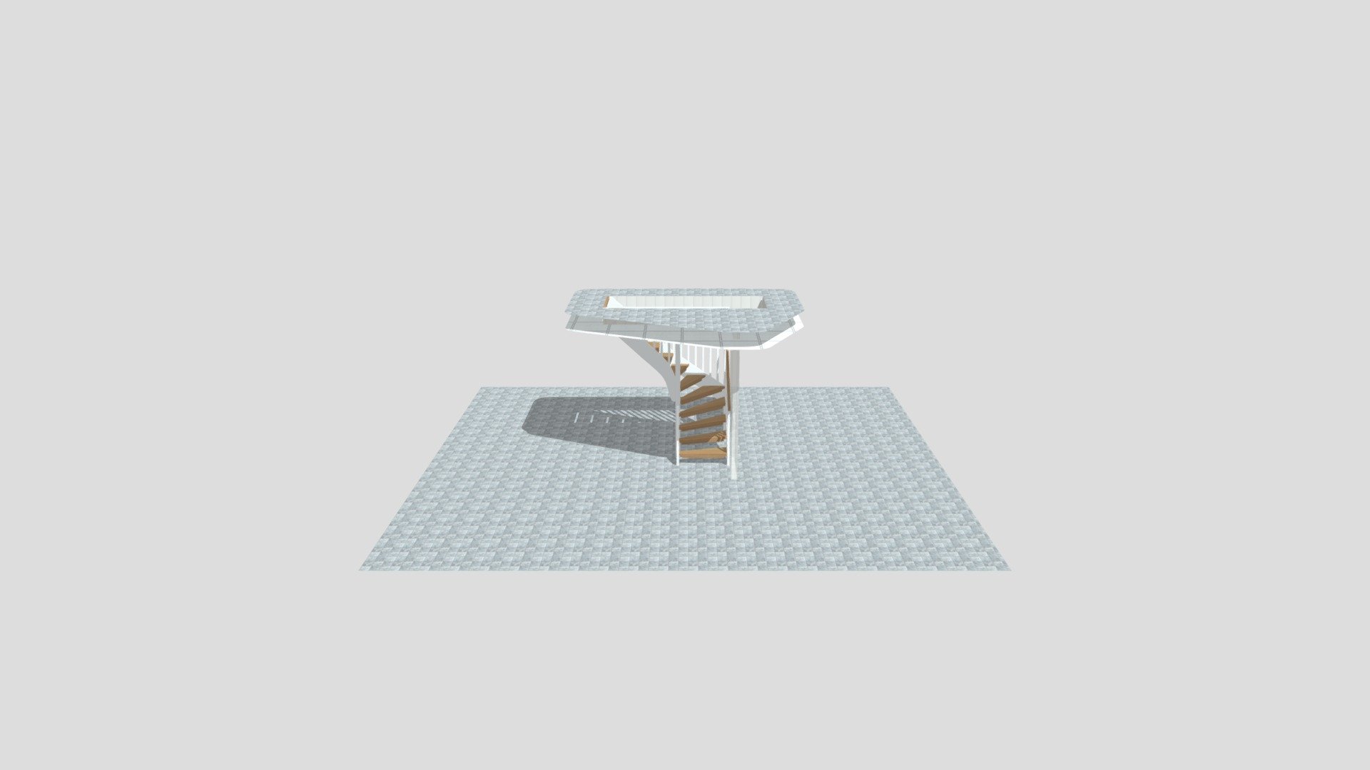 Trappa med eksteg och m lade vangstycken - 3D model by Snickeri Stark ...