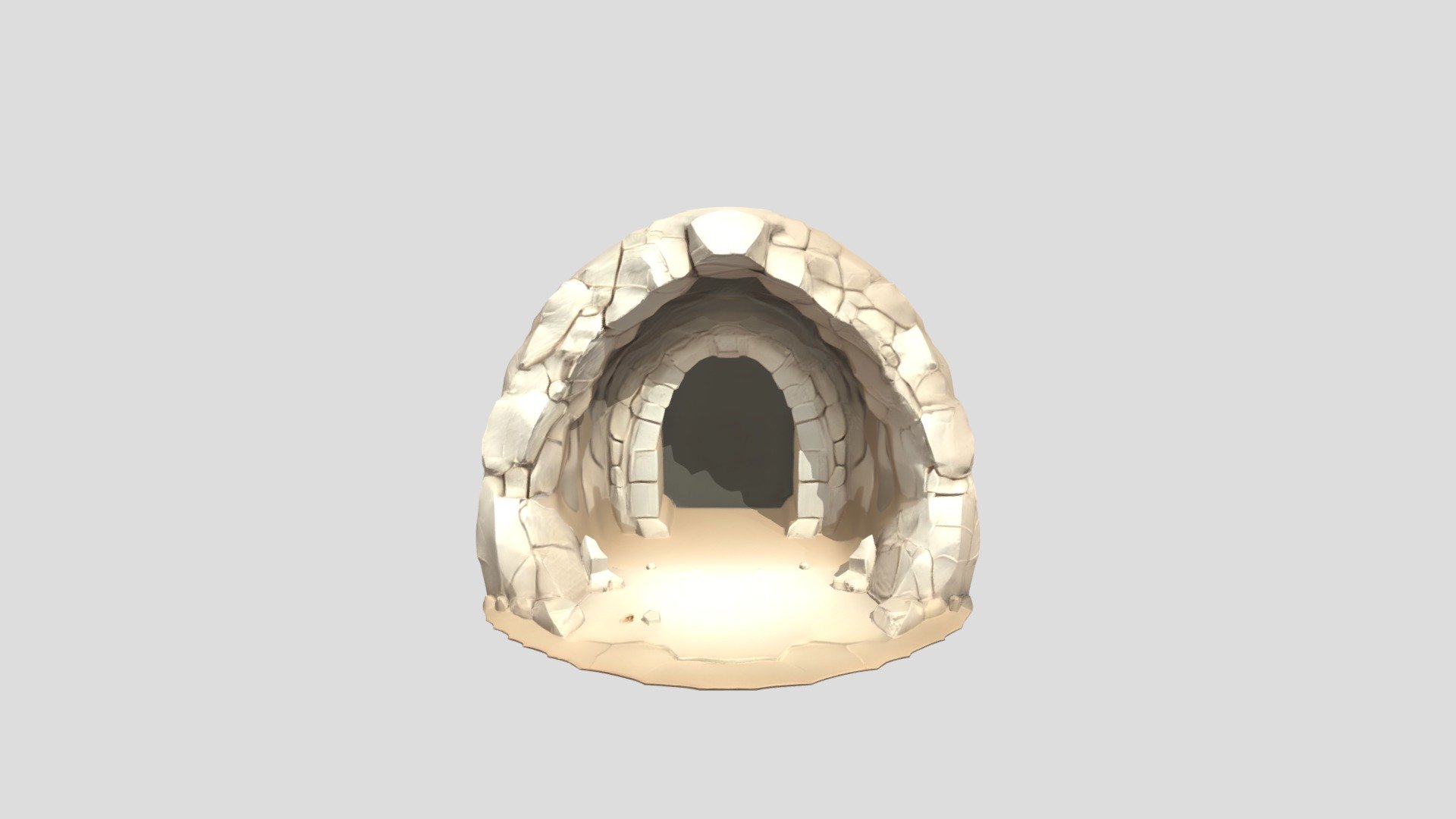 rock cave entrance with arched opening - Download Free 3D model by ...