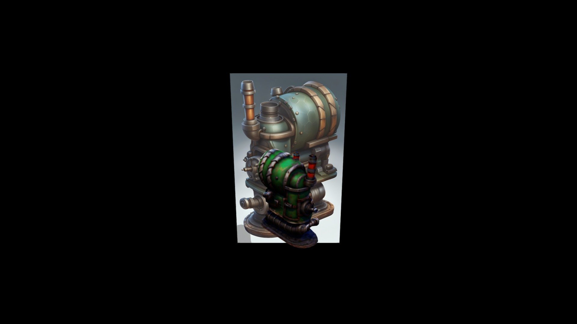 Steampunk Steam Engine A large, old-fashioned - Download Free 3D model ...