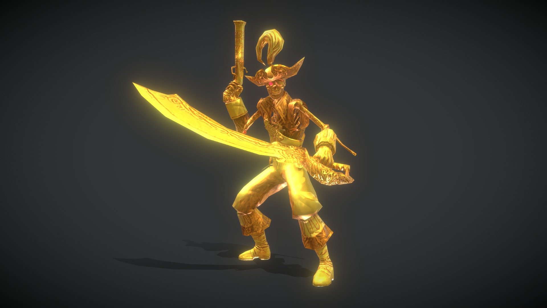 Skeleton Pirate Captain - 3D model by Tokiyoshi Takaya ...