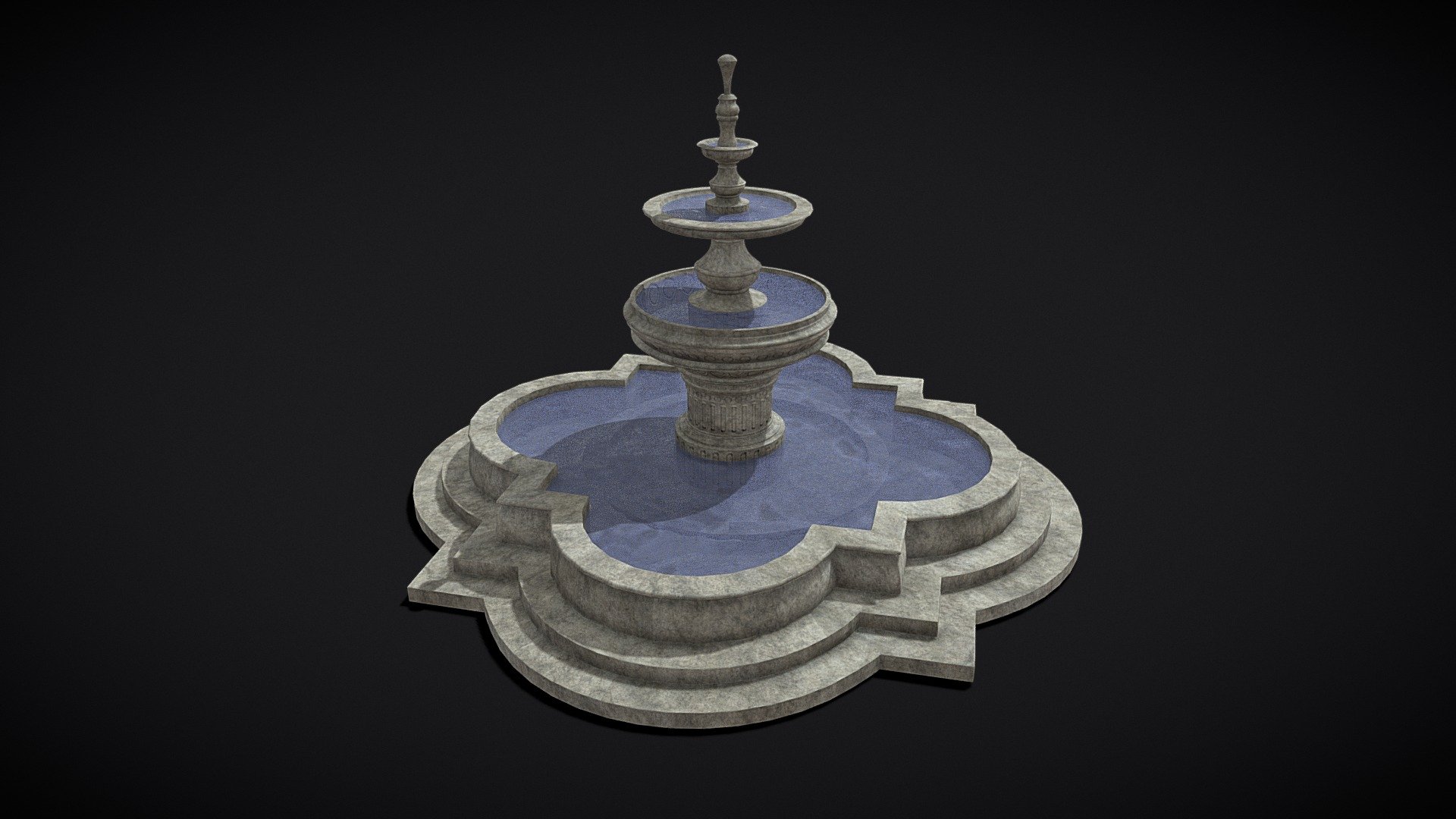 Large Stone Water Fountain - Buy Royalty Free 3D model by ...