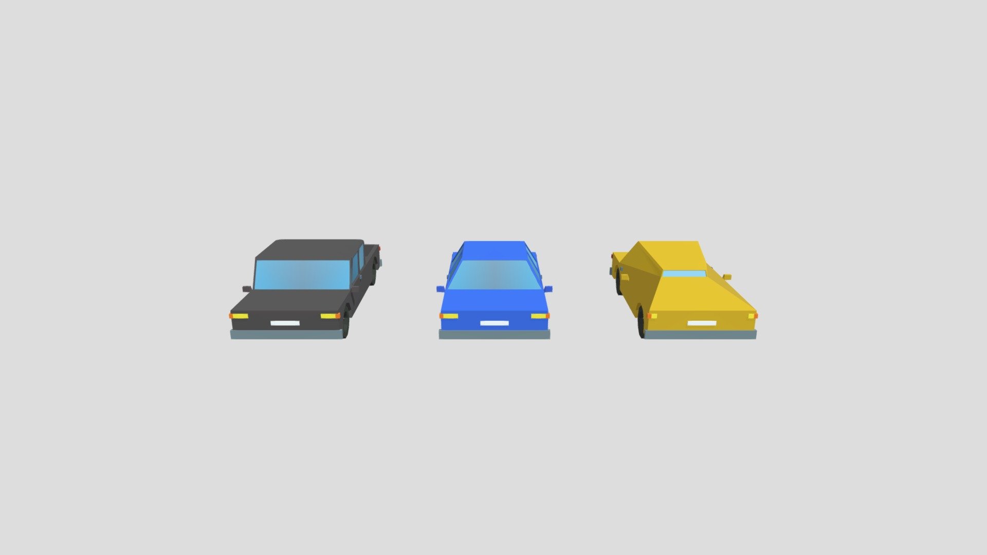Three Low Poly Car Designs - 3D model by Brainlocks [2e04b5c] - Sketchfab