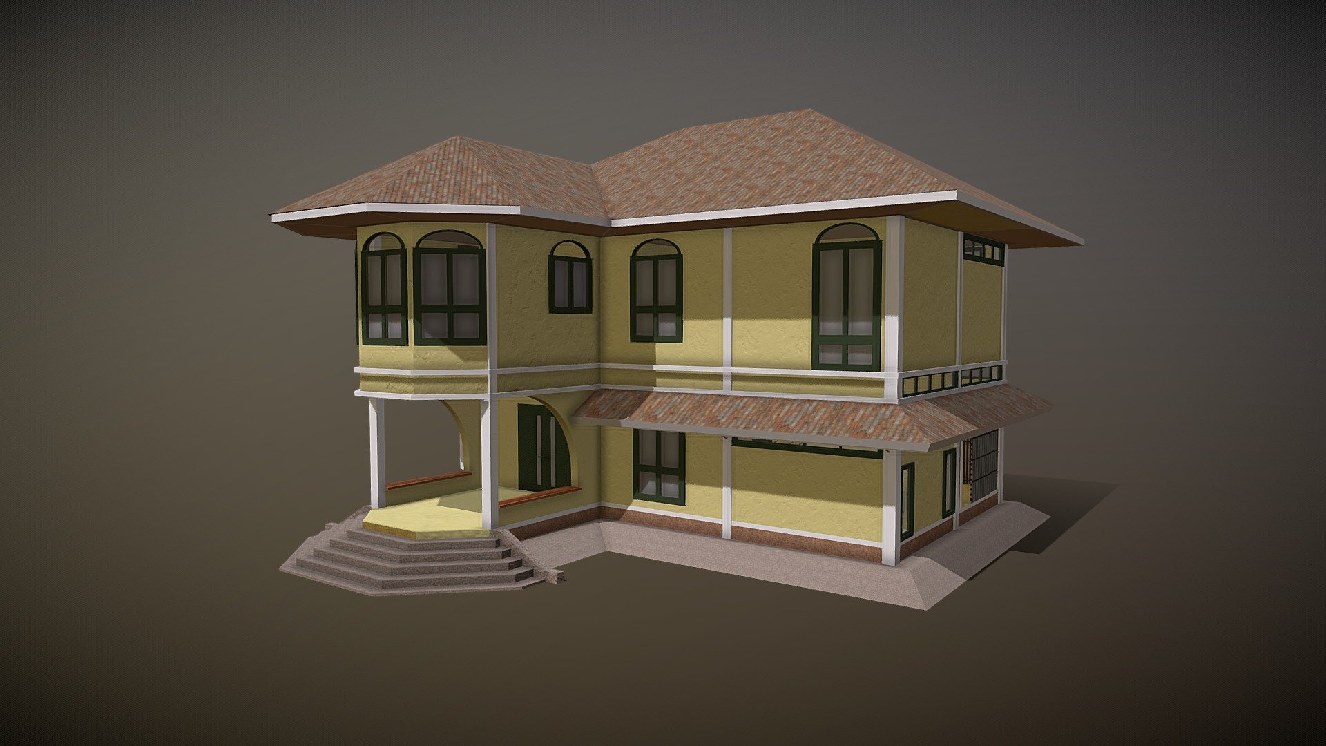 House in colonial style - Buy Royalty Free 3D model by Jinda ...