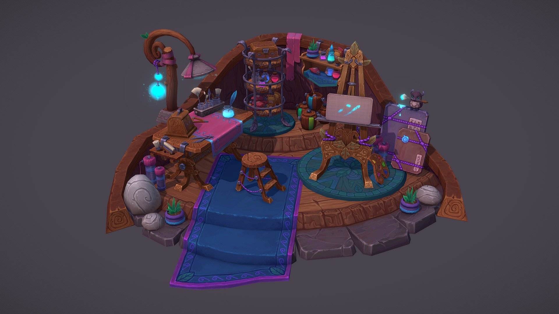 Night Elf Art Room - 3D model by schrahki [2e07548] - Sketchfab
