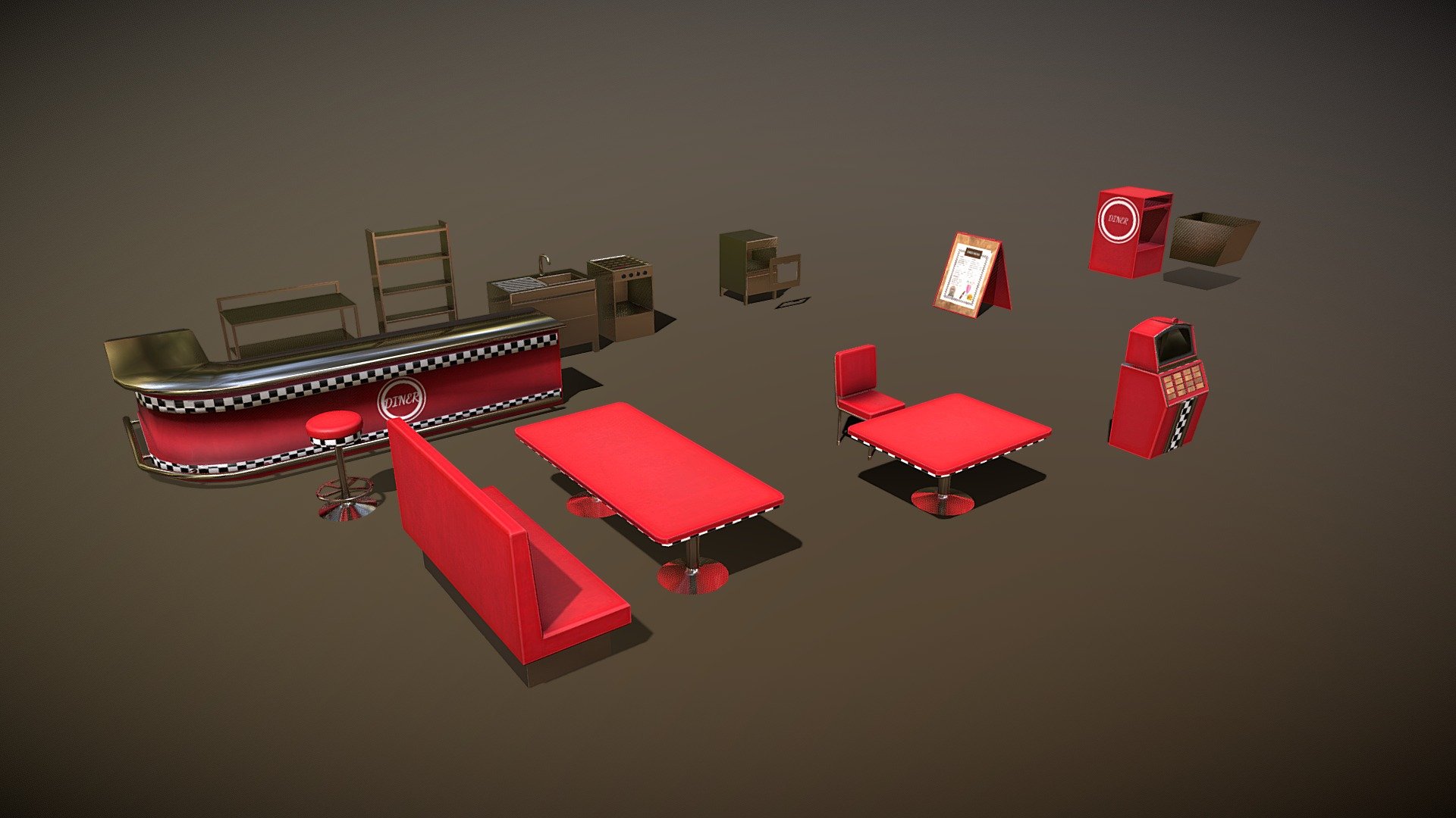 Diner_ Props - Buy Royalty Free 3D model by Thunder (@thunderpwn ...