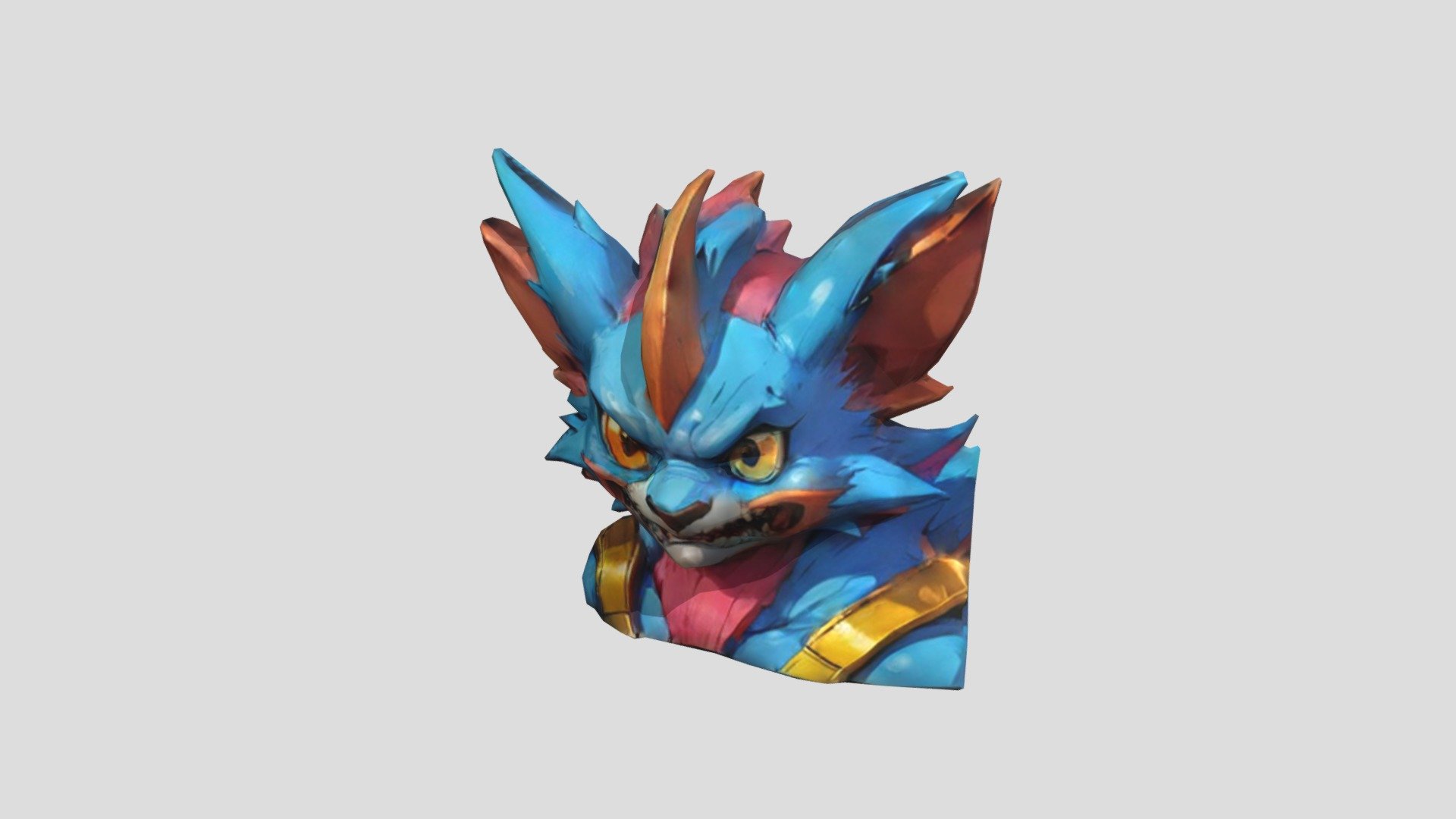 "Blue Glow Cartoon Character in Electric Blue Ge - Download Free 3D ...
