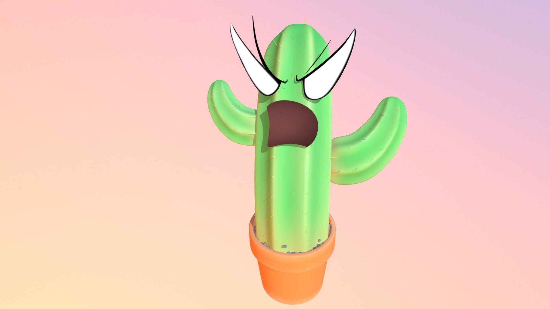 angry cactus - 3D model by BionicKiwi (@LizDrybread-Matheny) [2e0cb7a ...