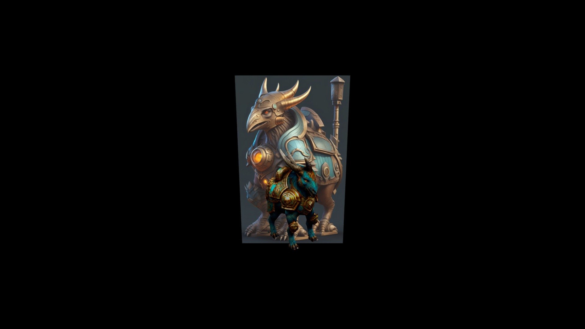 "Fantasy Creature with Horns and Armor" A fan - Download Free 3D model ...
