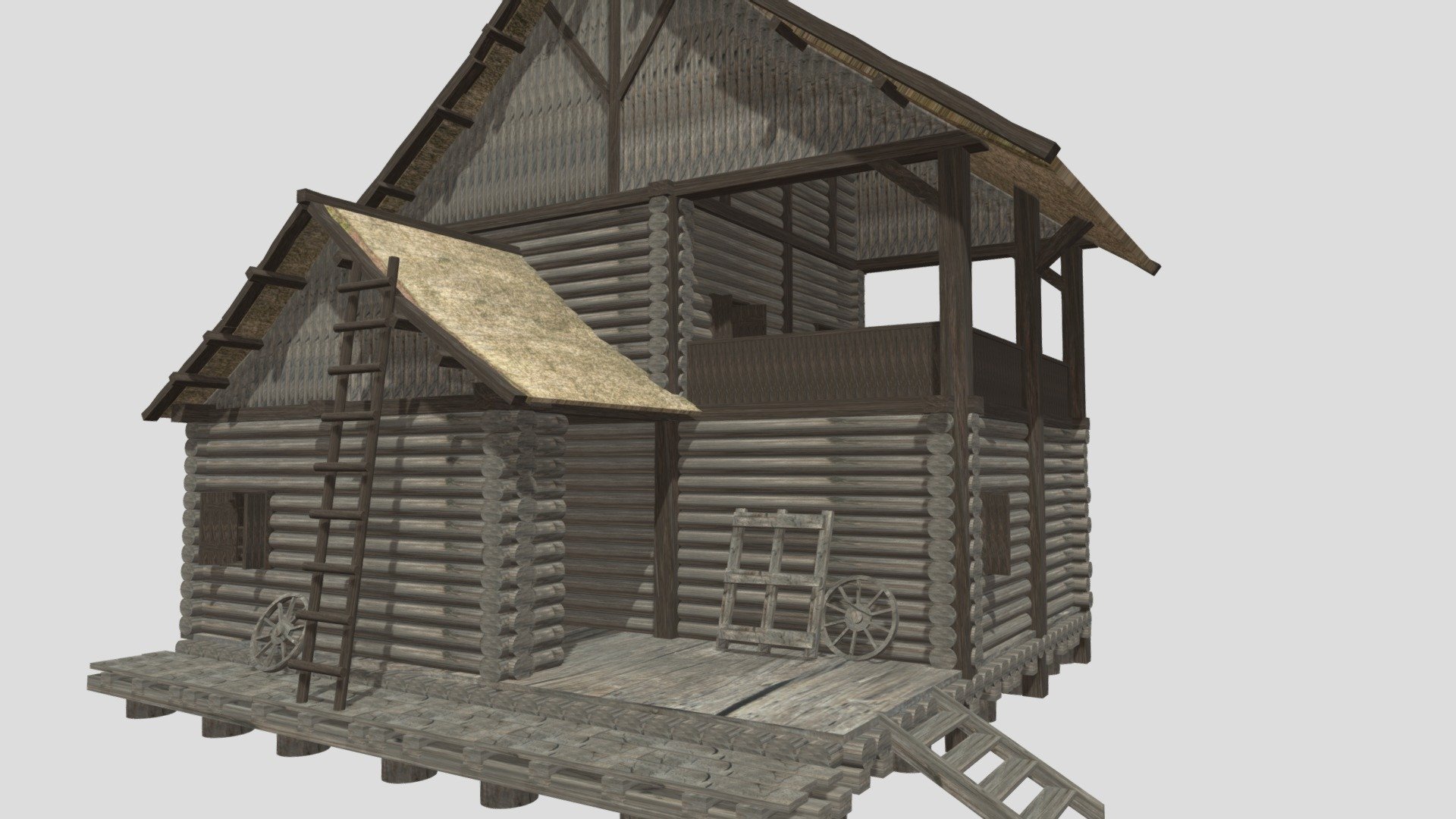 log cabin - Download Free 3D model by youalkareem [2e17164] - Sketchfab