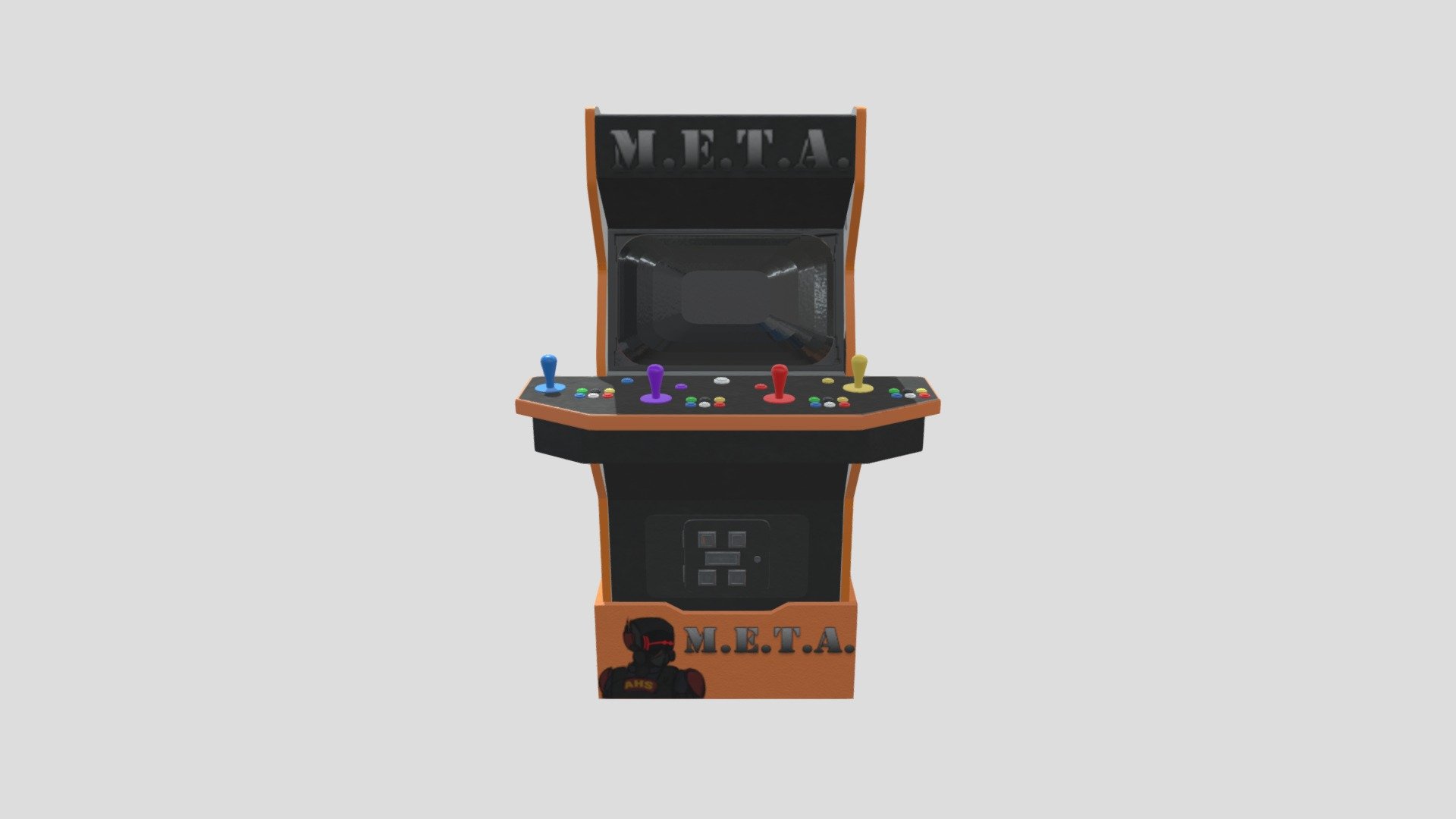 Color/Textured Arcade Cabinet. - 3D model by Church P Renders (@Cal928 ...
