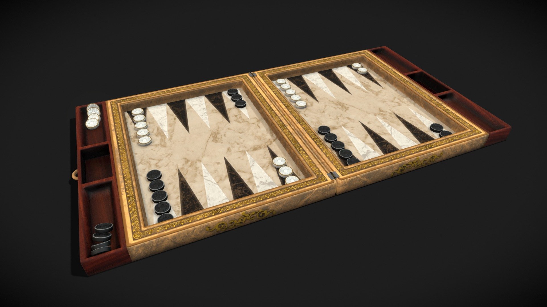 Backgammon Board - Thats My Family - 3D model by Bregantin_ [2e19772 ...