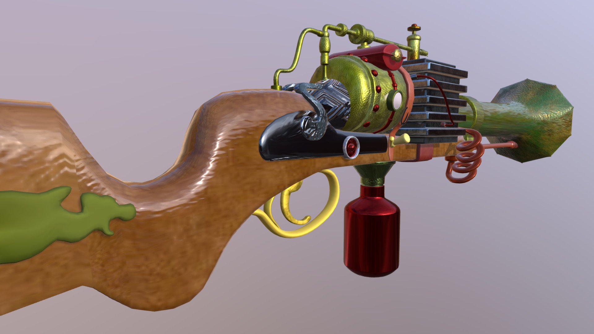 Steampunk Rifle - 3D model by danigm [2e19a3e] - Sketchfab
