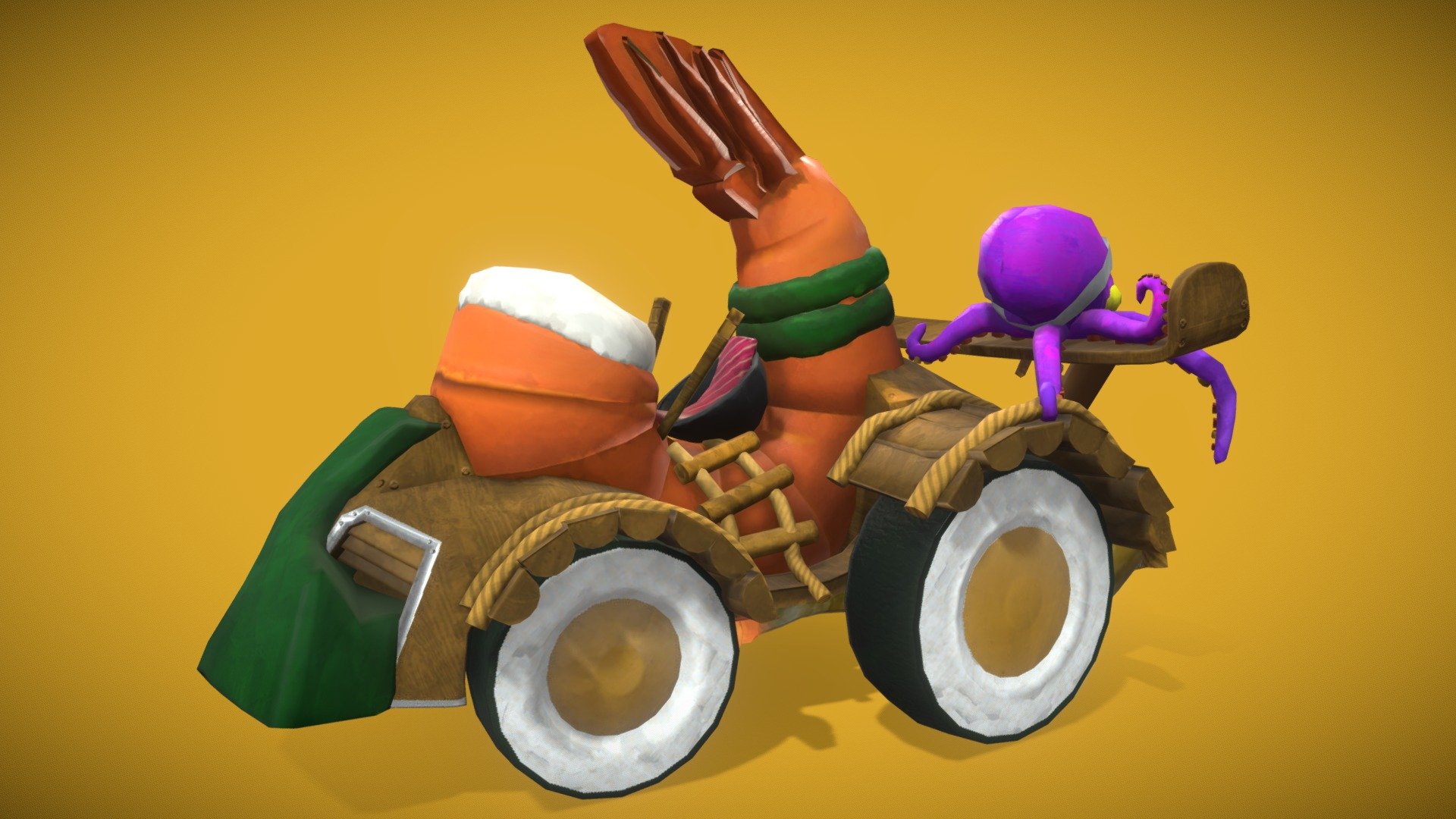 Shrimp Kart - Stylized Game Model - 3D model by Sébastien Surmont ...