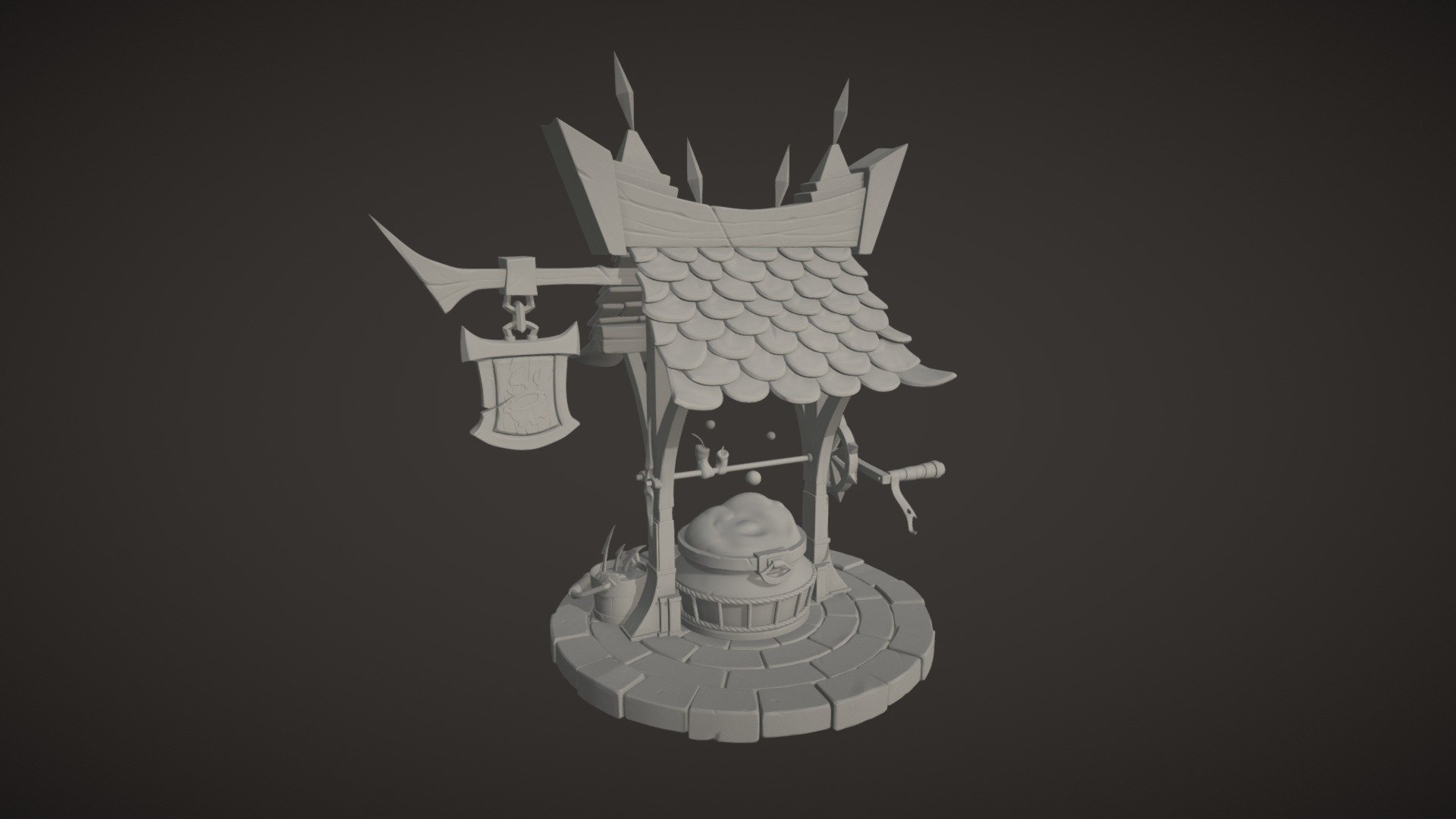 3D sculpt - magic well diorama - Download Free 3D model by Siebe De ...