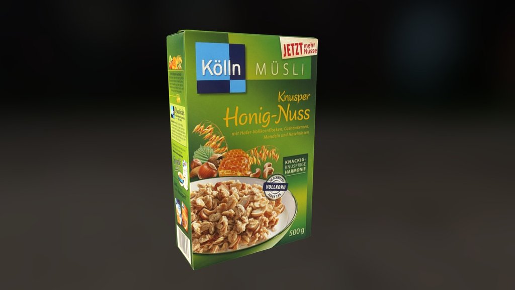 Scanned Muesli Box - 3D model by 3Digify [2e2f5c6] - Sketchfab