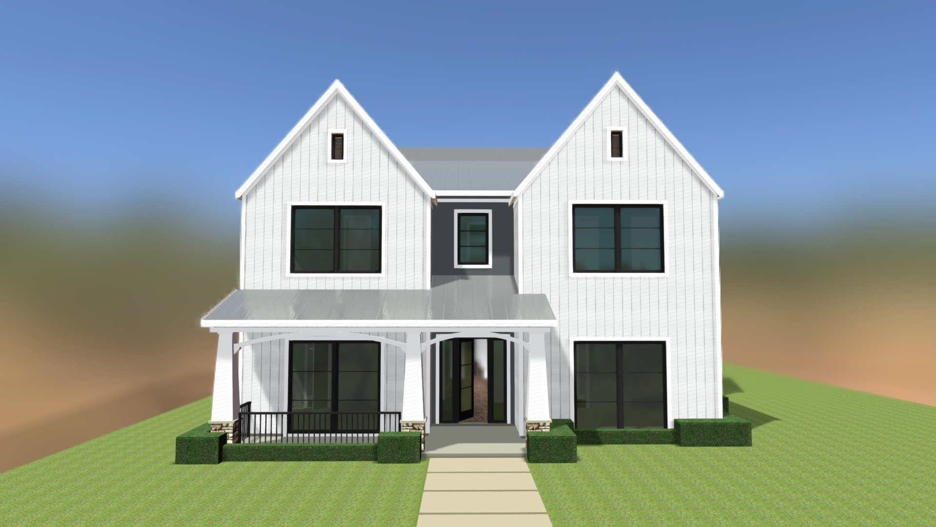 Suburban Home - Plan 4417 partially furnished - Buy Royalty Free 3D ...
