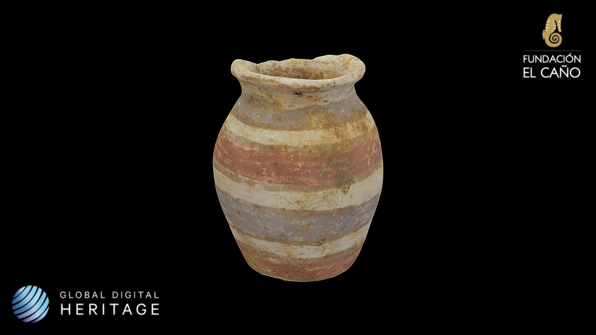 Decorated globular jug, El Caño, Panama - Download Free 3D model by ...