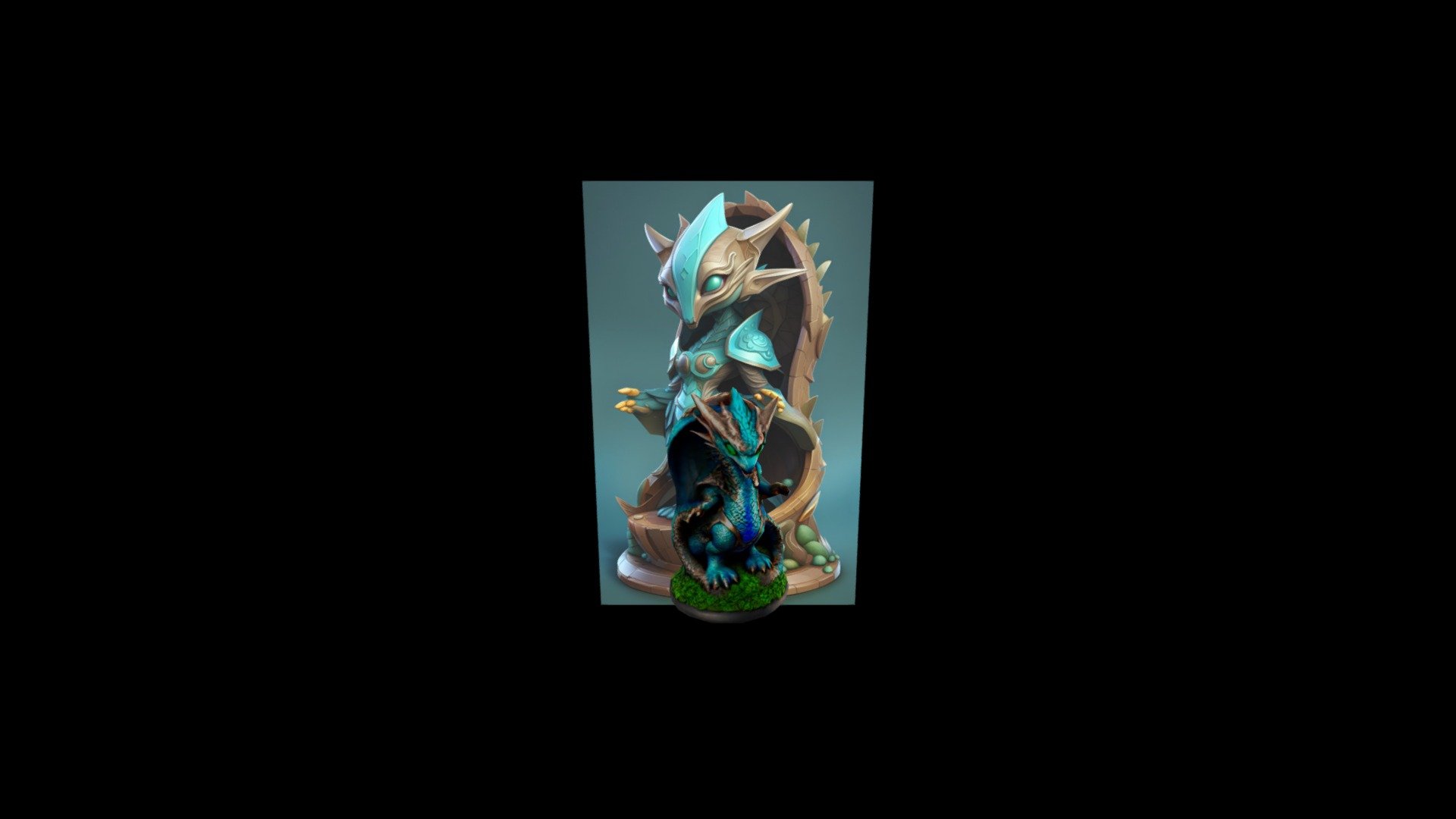 Blue Dragon on Throne A majestic blue dragon - Download Free 3D model ...