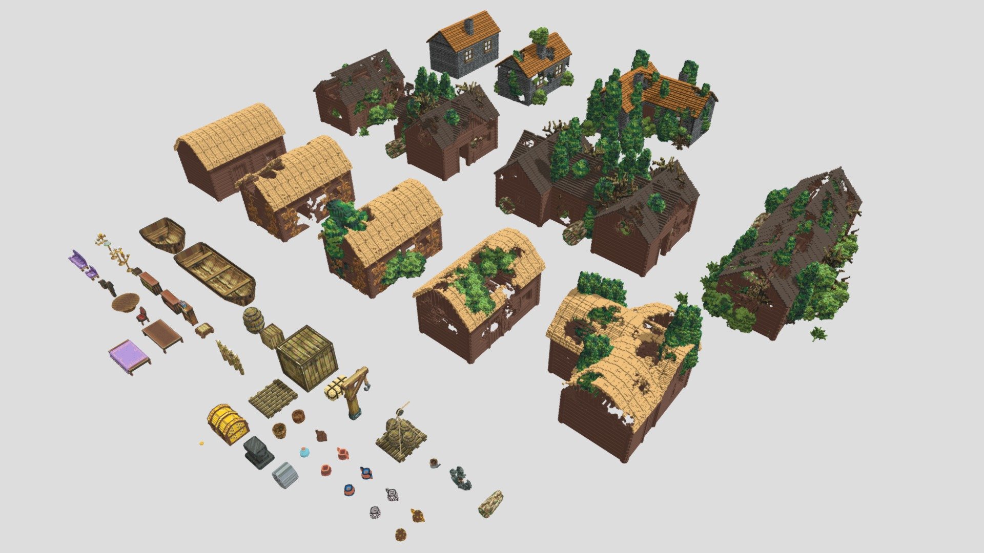 Voxels Assets Pack 1 - Download Free 3D model by jonathanmr.ilustrador [2e59933] - Sketchfab
