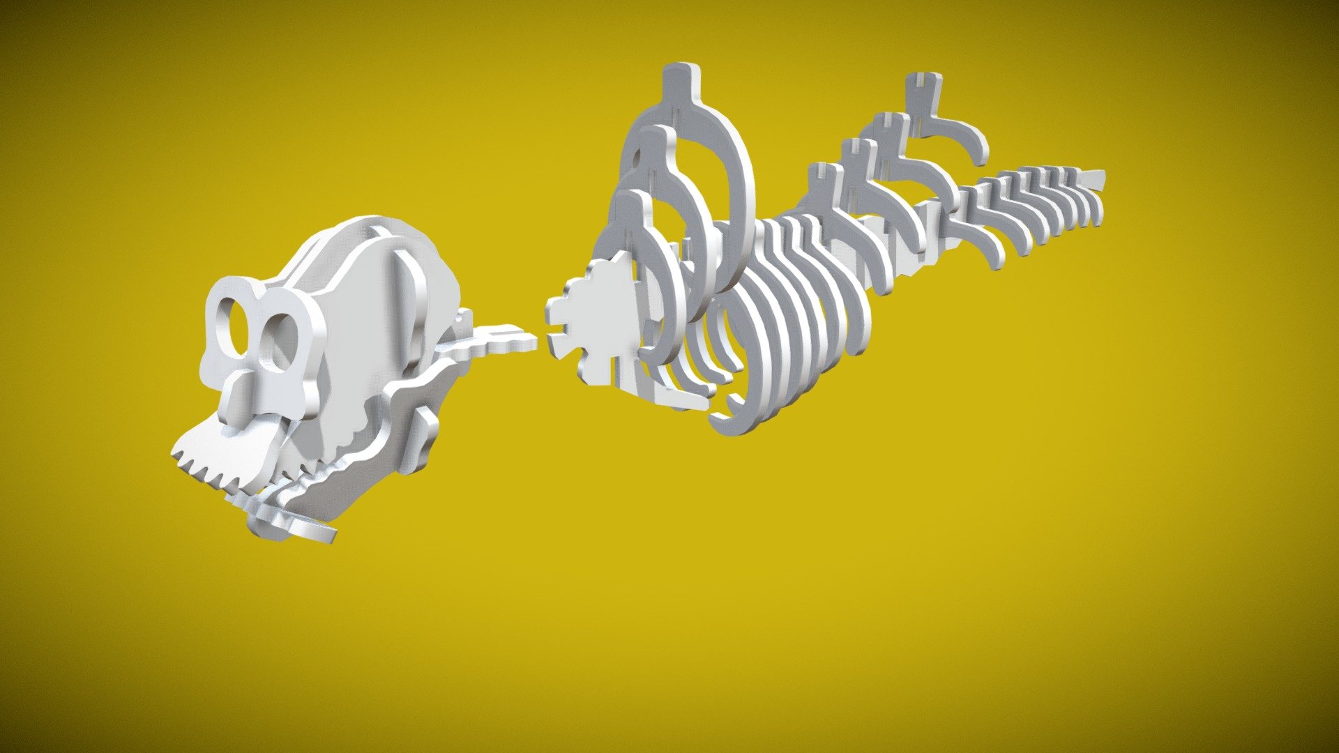 Fiji Mermaid Ribs Spine - 3D model by Herb Hoover (@tinysaur.us ...