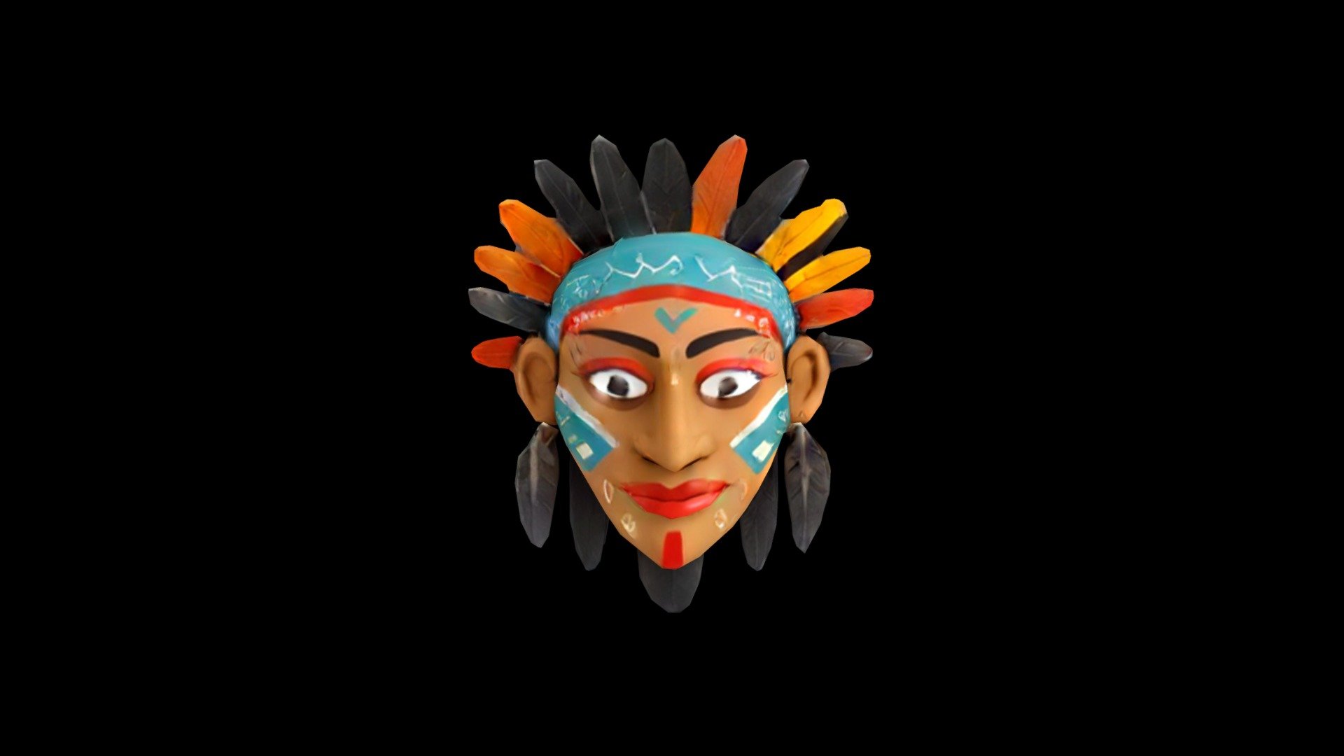 The image features a colorful mask with feathers - Download Free 3D ...