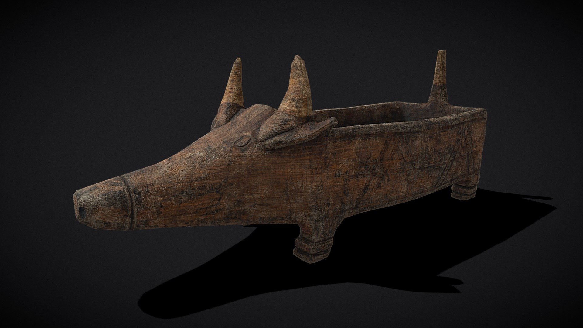 Medieval Carved Pig Container - Buy Royalty Free 3D model by ...