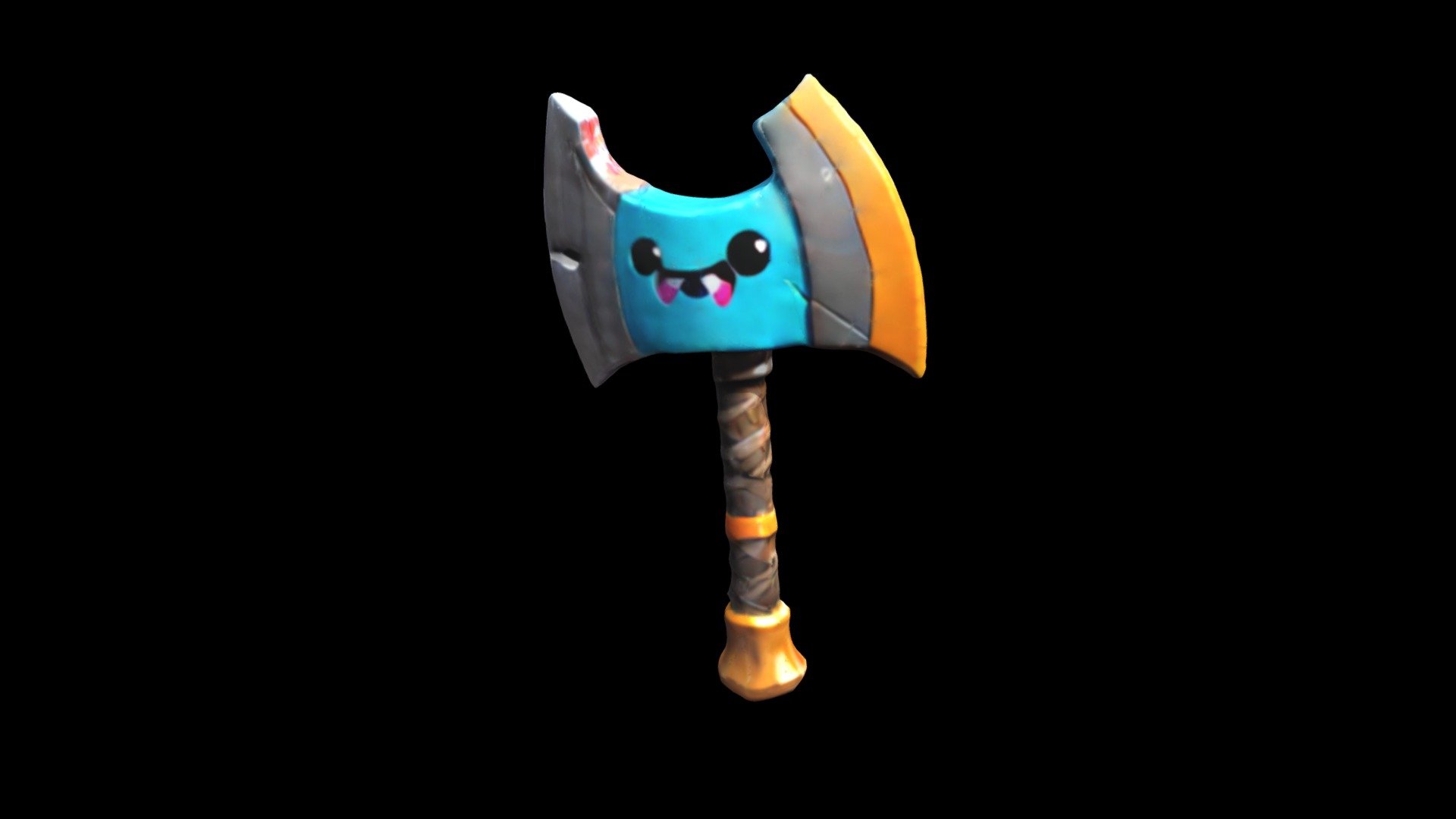 Colorful axe with animated face standing upright - Download Free 3D ...