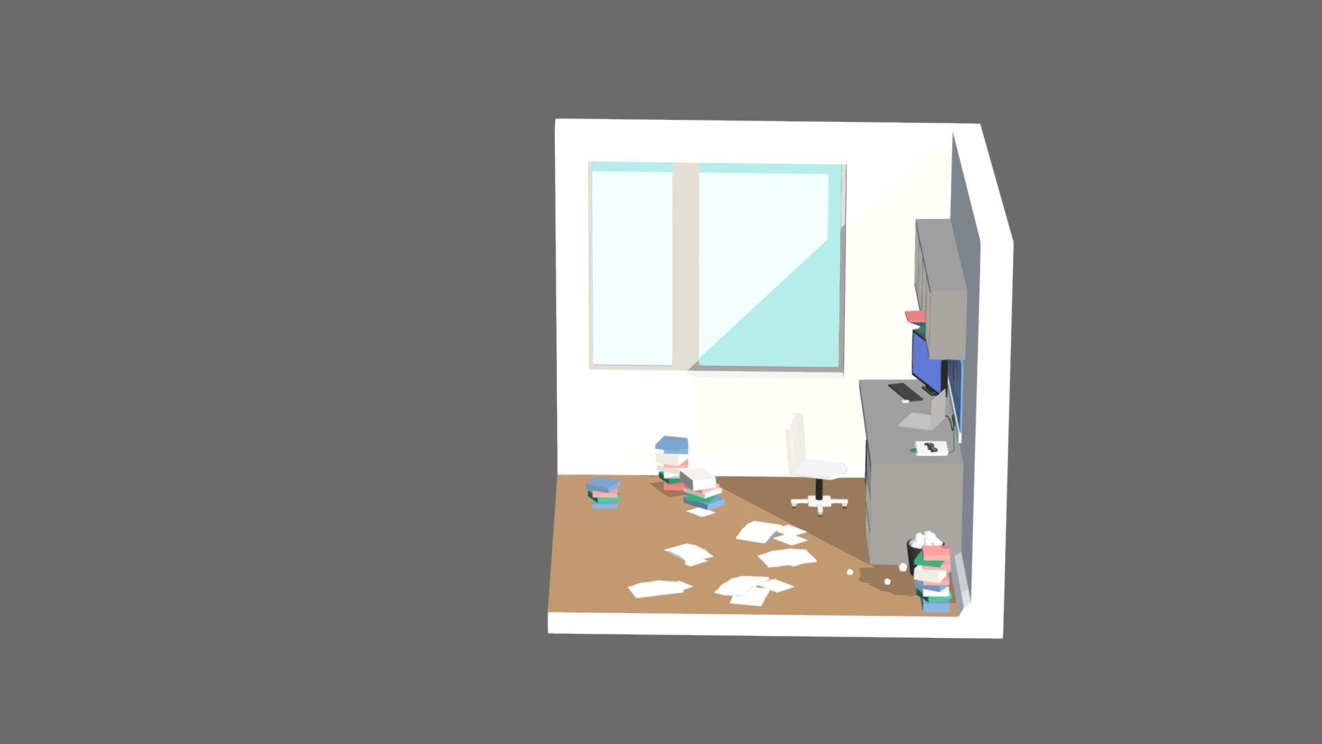 Isometric Room - Study Room - 3D model by Emily Warner (@ewarnerart ...