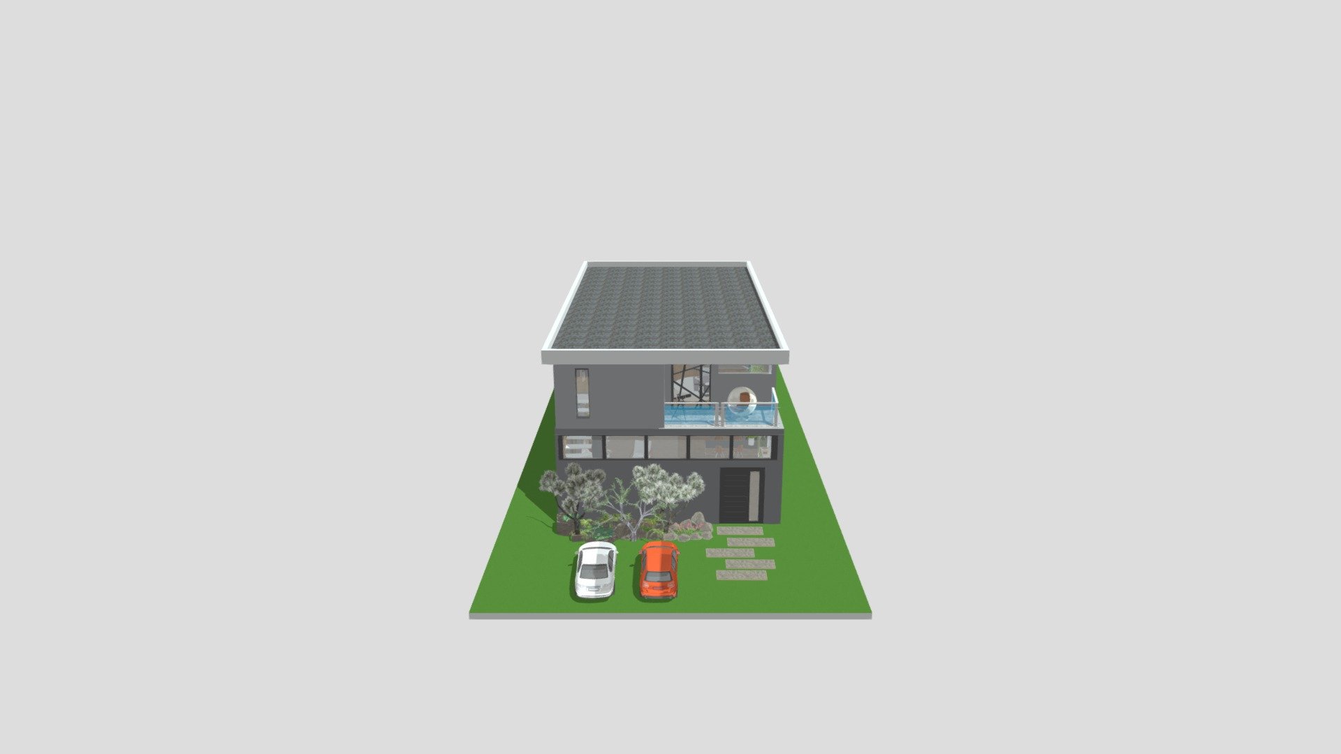 Grey House - Download Free 3D model by Home Design 3D (@homedesign3d ...