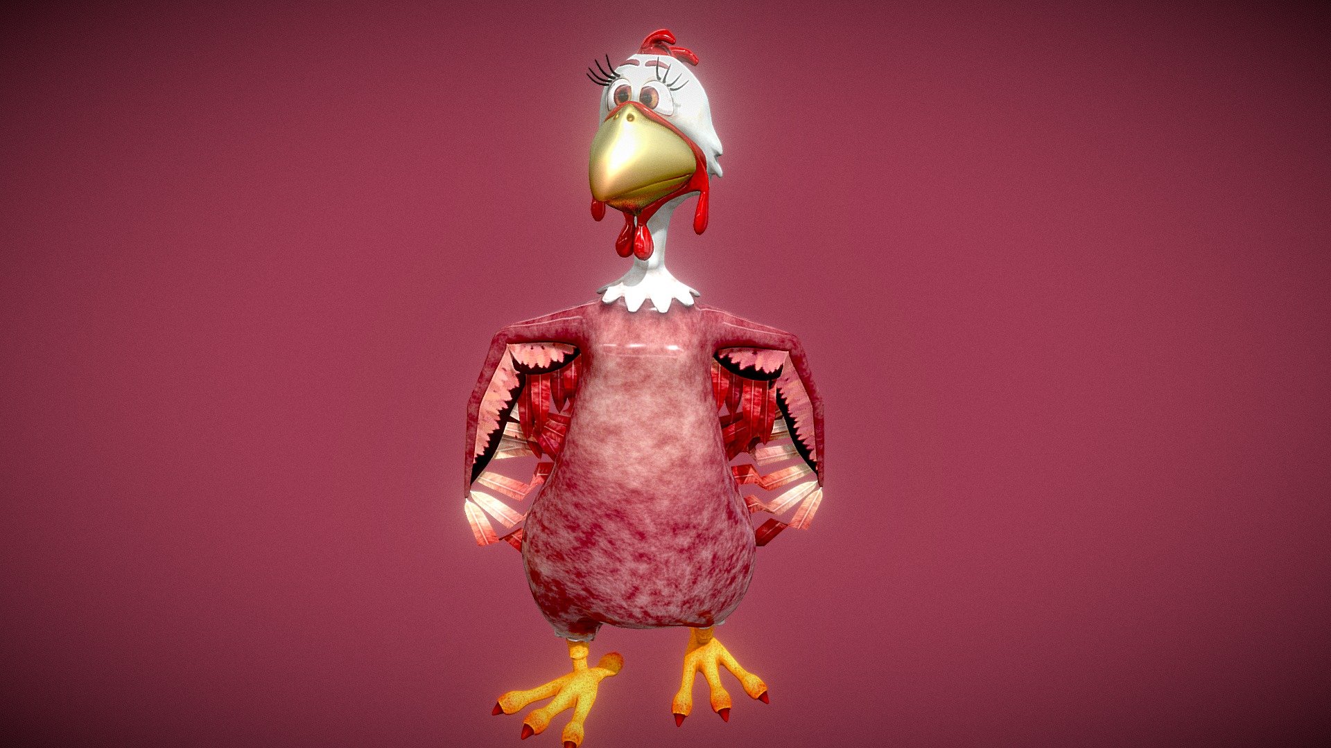 WJ012 - Cute Hen with Moving Animations - Buy Royalty Free 3D model by ...