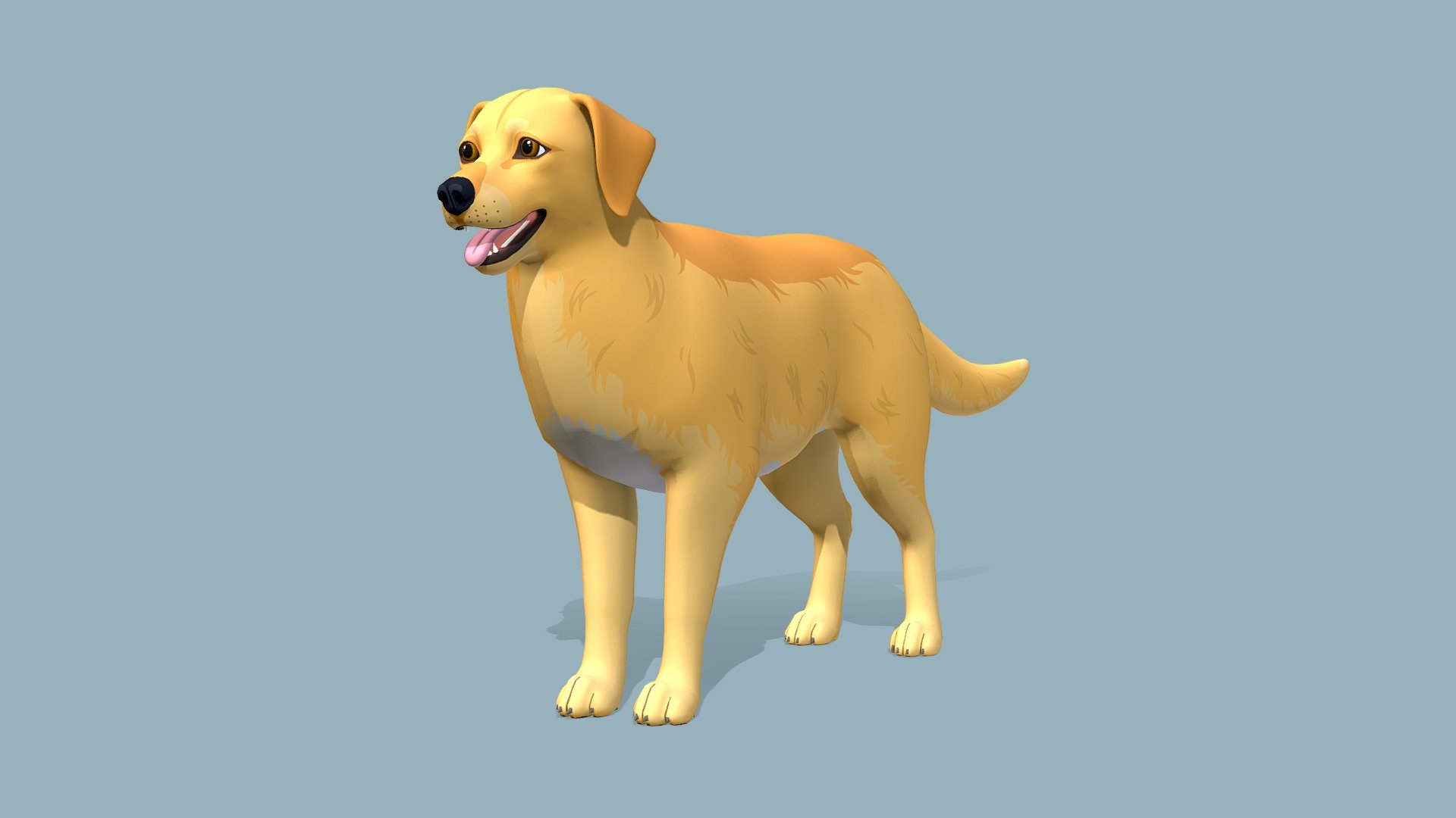 Cartoon Dog - Golden Retriever - Buy Royalty Free 3D model by RedDeer ...