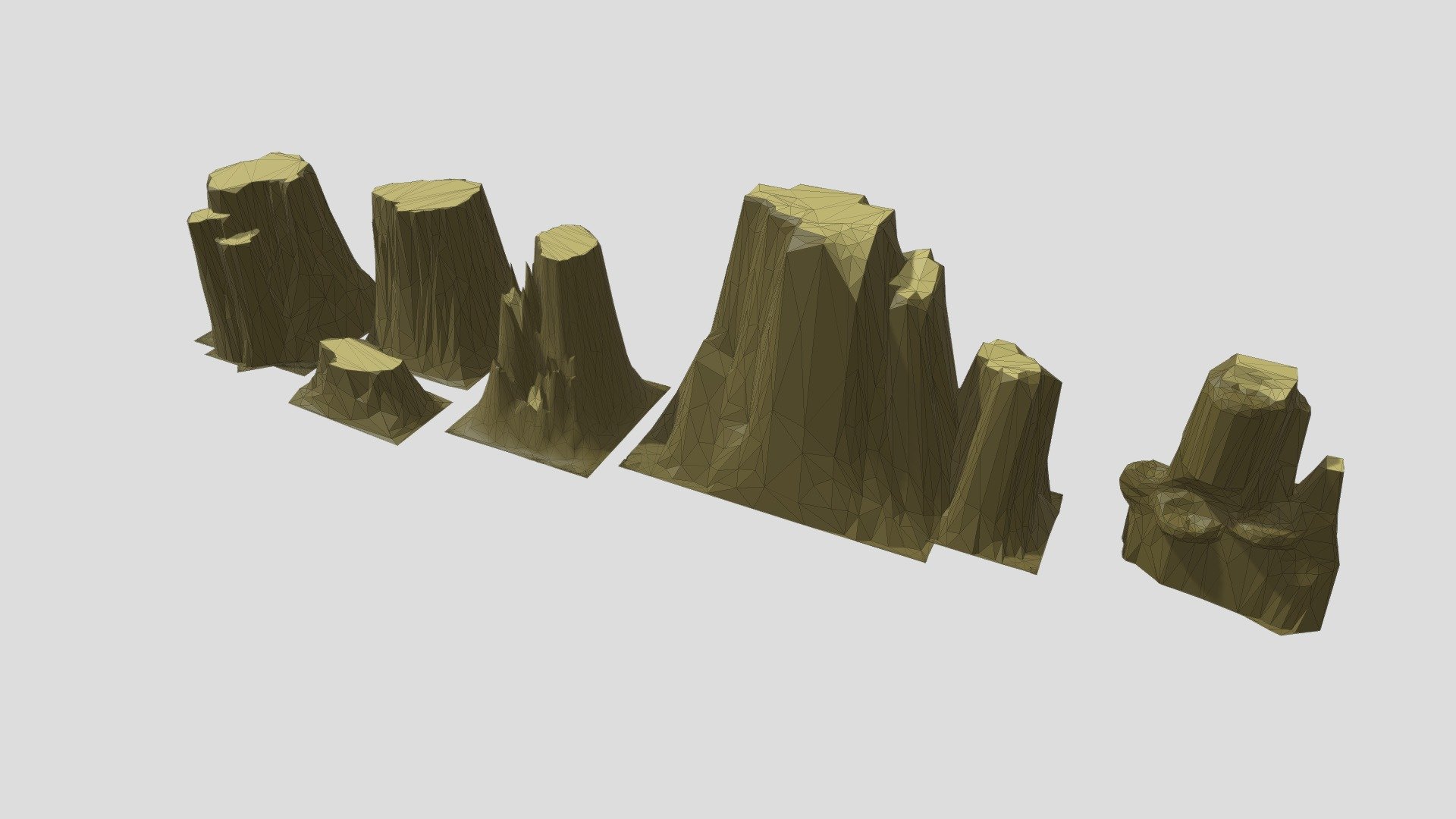 low poly environment landscape - desert - big - Buy Royalty Free 3D ...