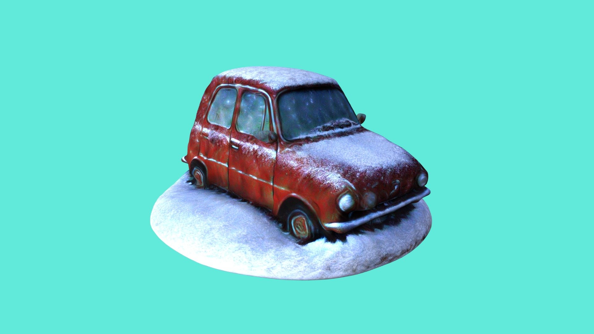 rusty car in snow - Download Free 3D model by vicente betoret ferrero ...