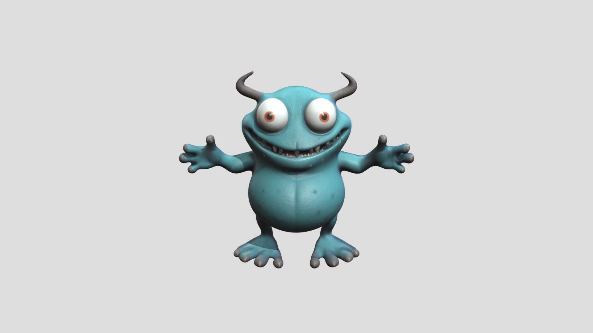 Friendly Monster, Game Assets, T-Pose - 3D model by Fysura88 [2eab22f ...