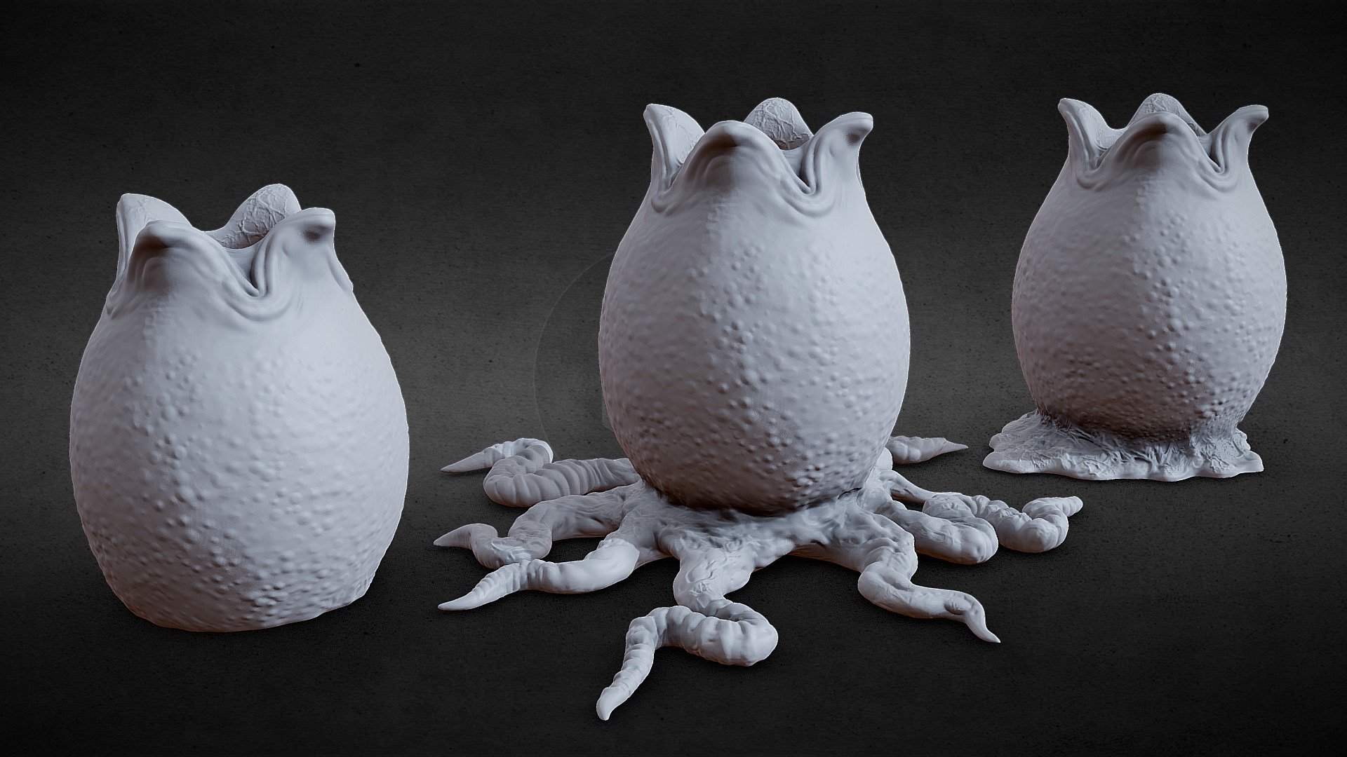 3D PRINTABLE OPEN ALIEN EGGS THREE PACK - Buy Royalty Free 3D model by ...