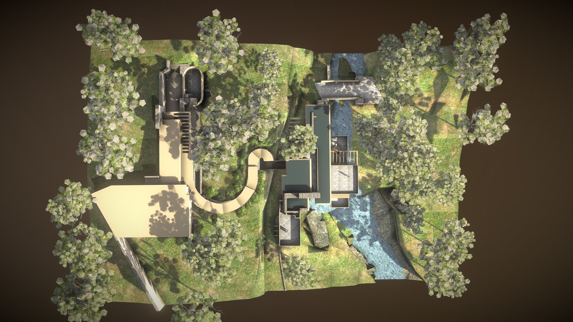 SIWM-----FALLING WATER by Frank Lloyd Wright - Download Free 3D model ...