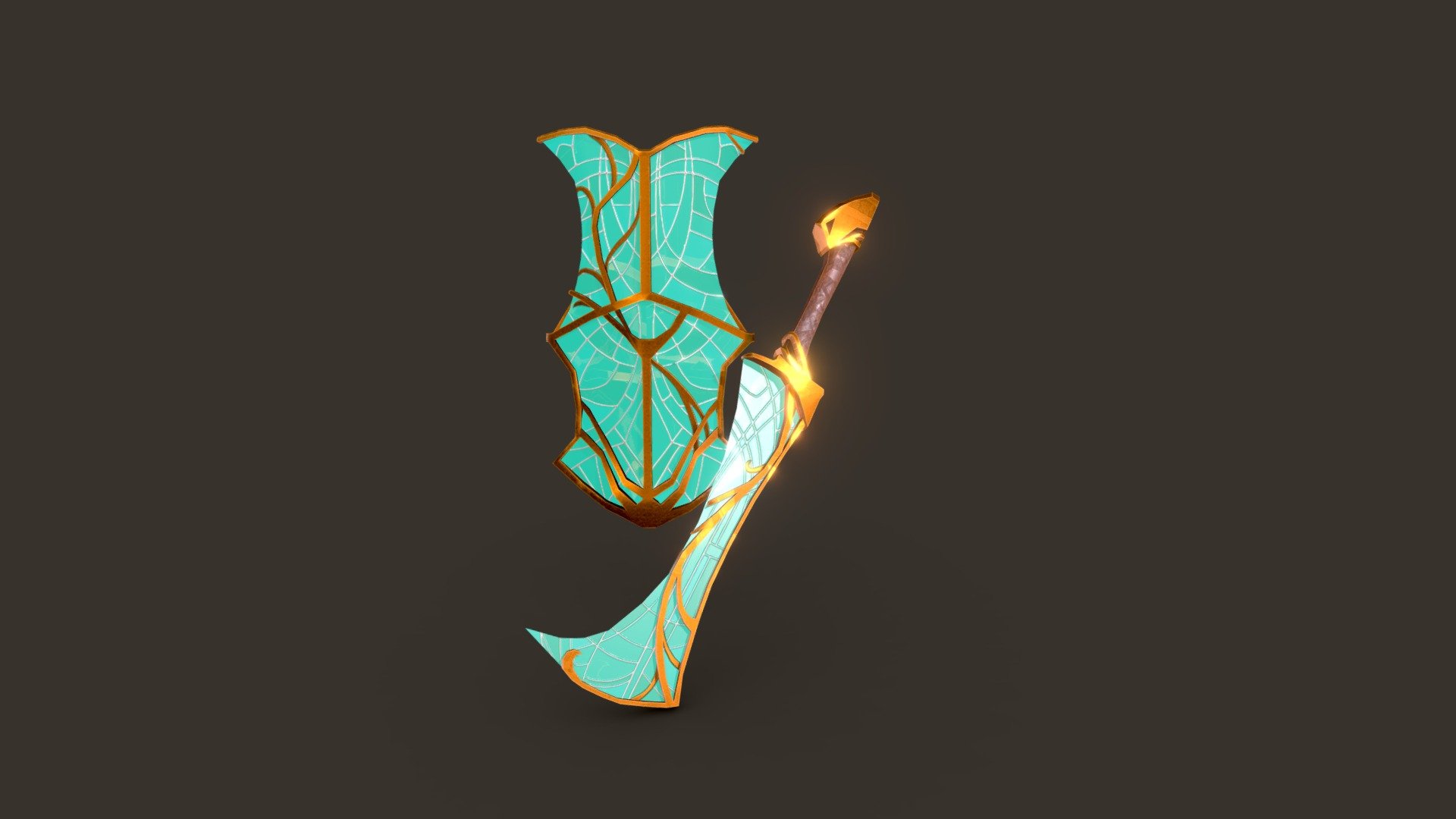 Solarpunk Sword and Shield - 3D model by Robyn Clara (@robynclara ...