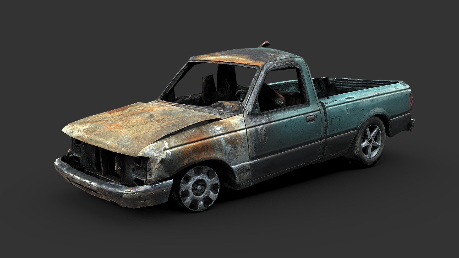 Destroyed Pickup Truck - Buy Royalty Free 3D model by Renafox ...