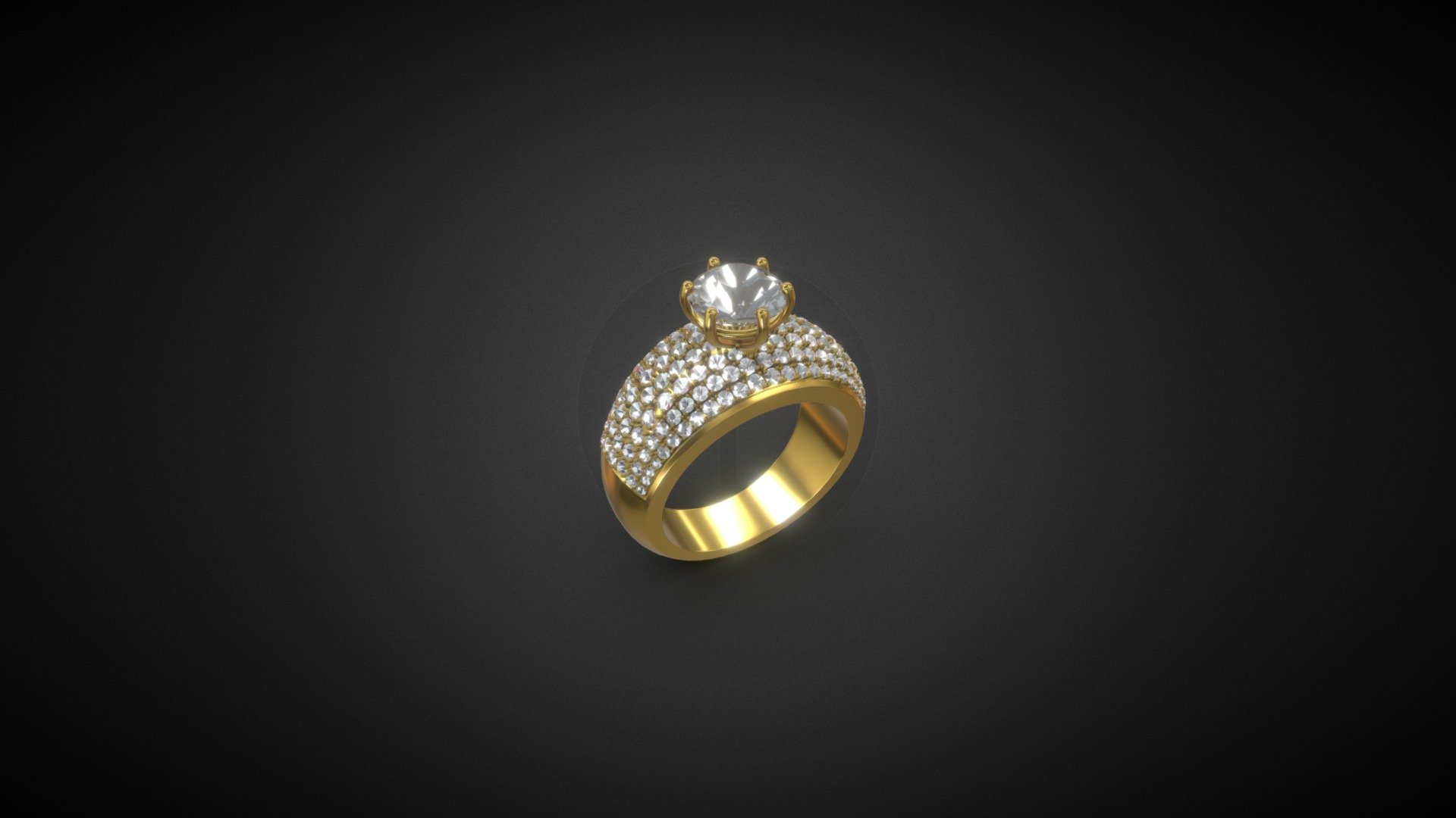 Gold Diamond engagement ring 3 - 3D model by Yann Wissang (@yannoch ...