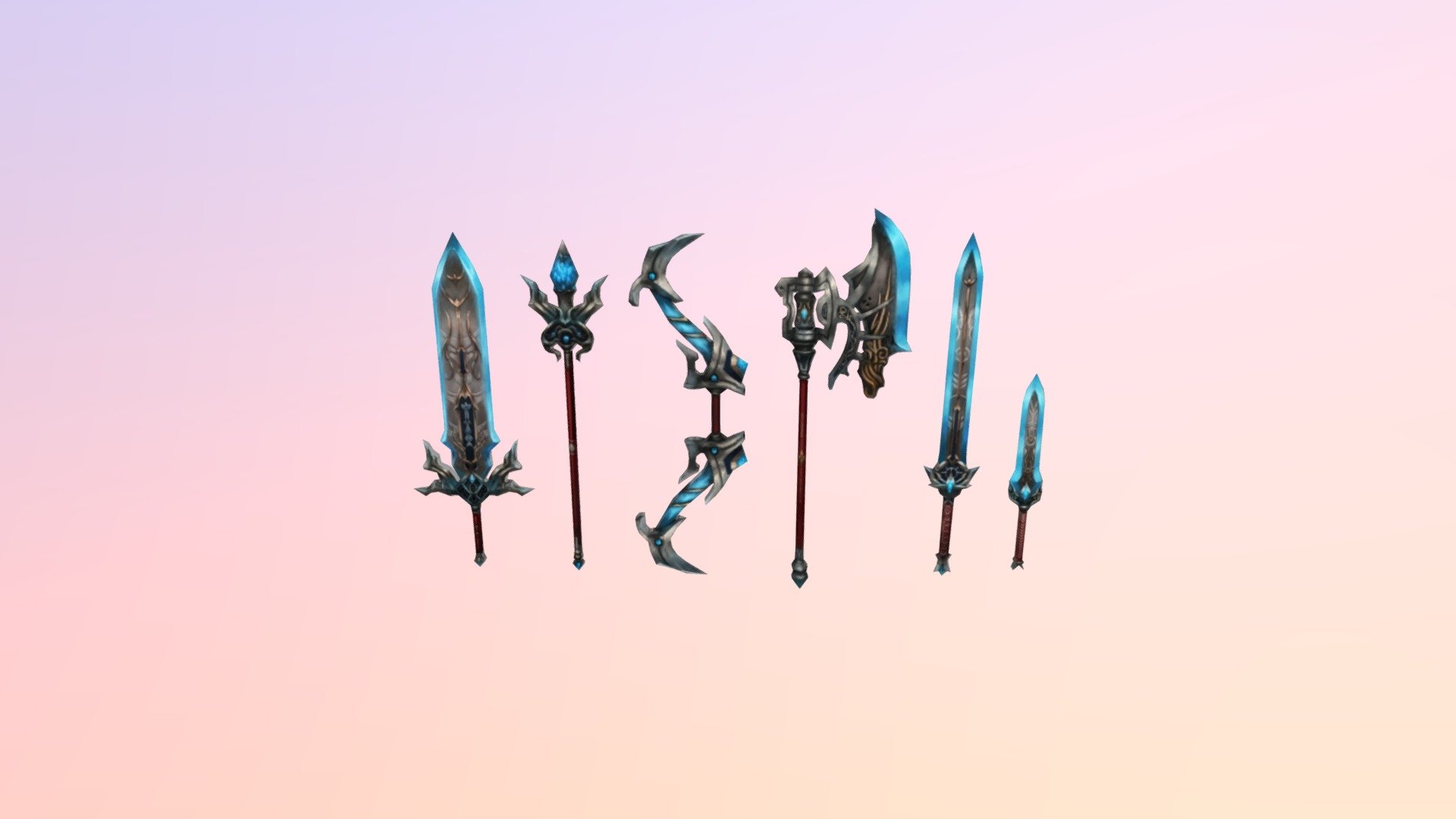 Fantasy Ice Weapon Set - Buy Royalty Free 3D model by ...