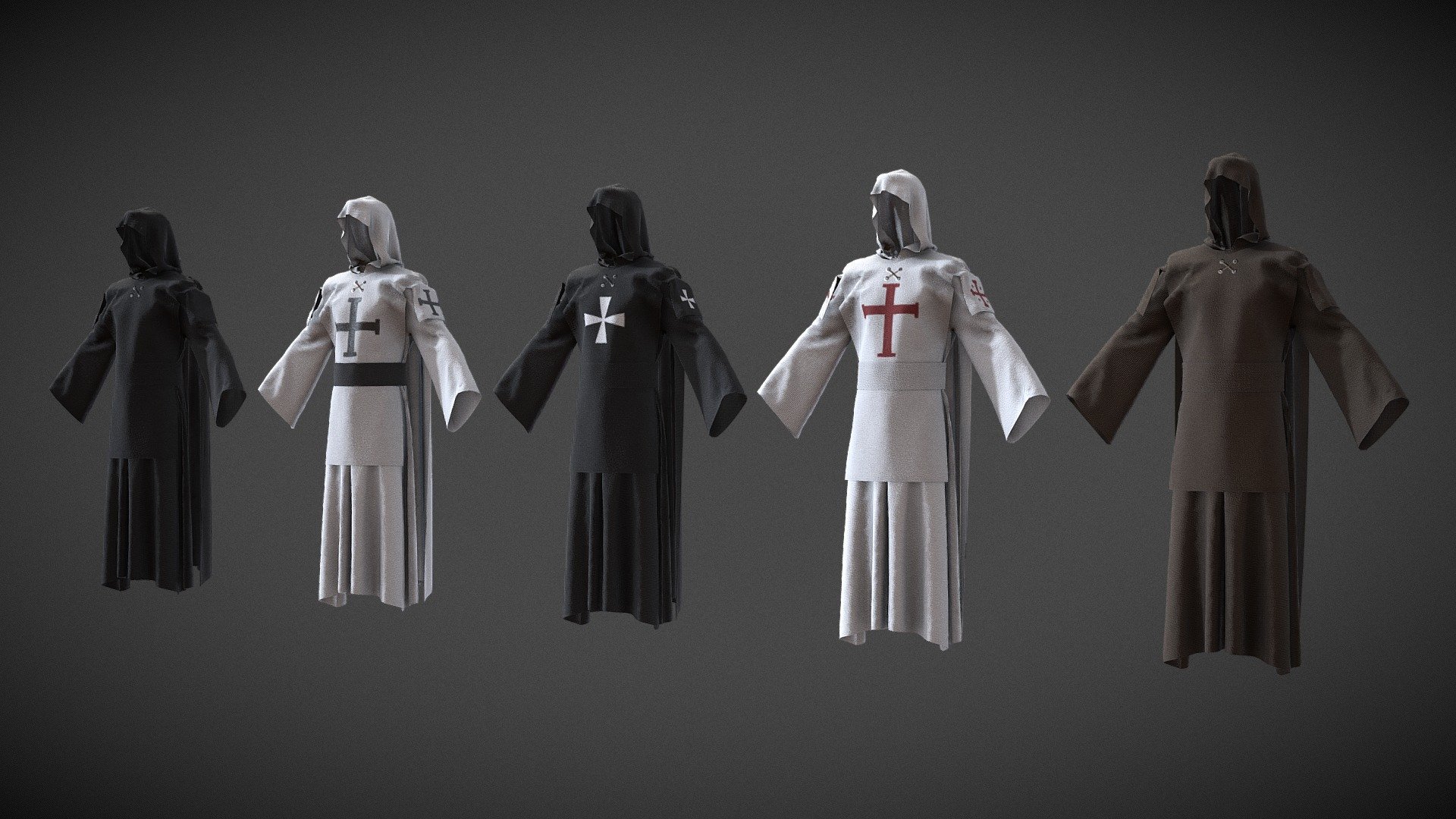 Medieval Historical Monk Priest Robes Bundle - Buy Royalty Free 3D ...