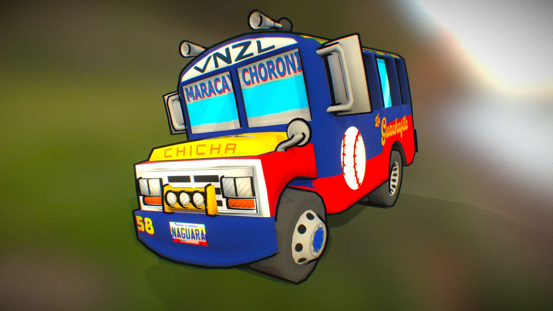 Bus de Choroni | Bus de Venezuela - Buy Royalty Free 3D model by ...