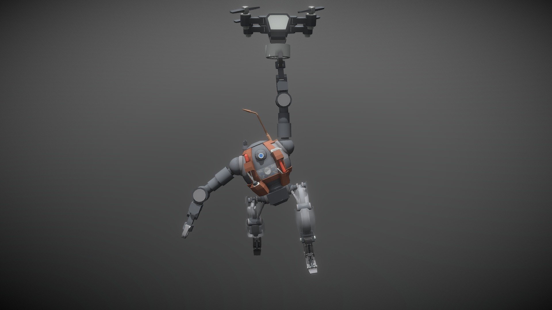 Round Robot Mech and Attachable Drone - 3D model by Devongod [2edb238 ...