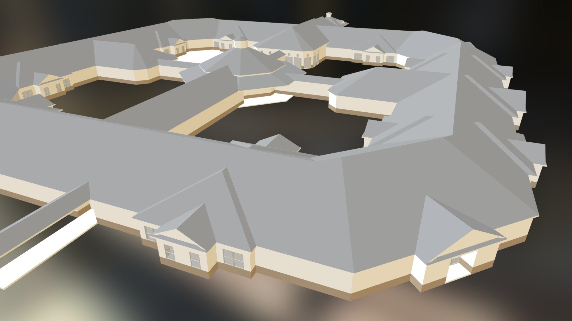 Single-Story Office Complex - 3D model by 3DCRE [2ee1e47] - Sketchfab