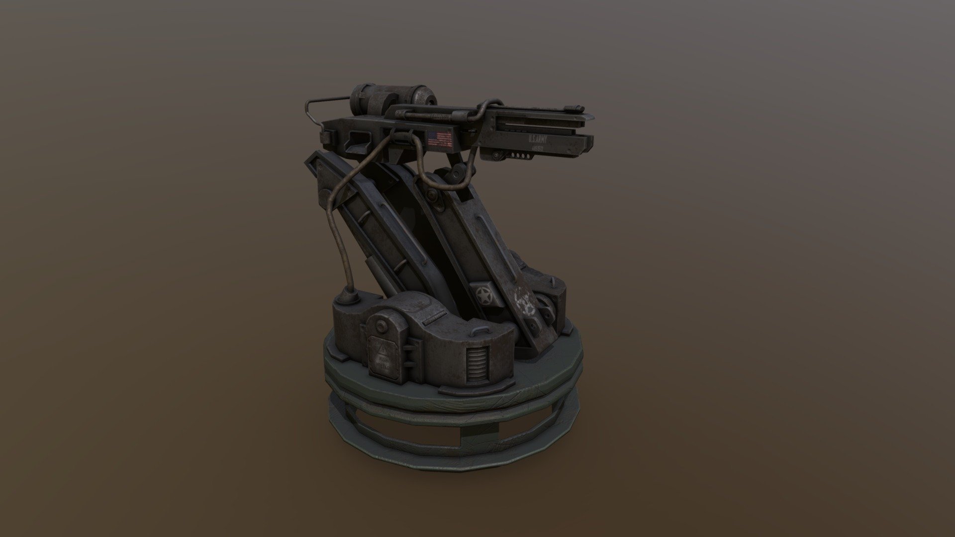 Sci-fi War Turret - 3D model by Sergio Zubaran (@sergioz93) [2ee38d1 ...