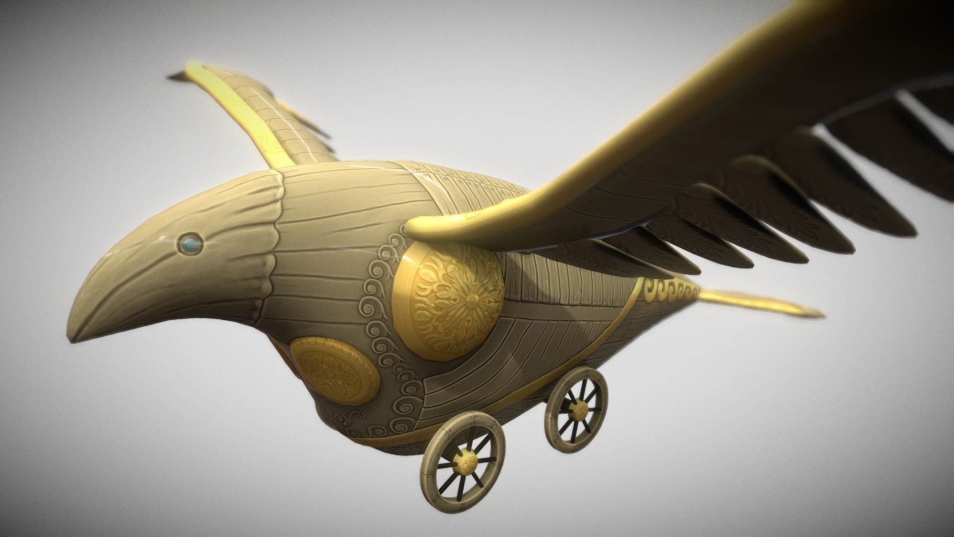 Steampunk Bird Plane Hand-Painted - Buy Royalty Free 3D model by ...
